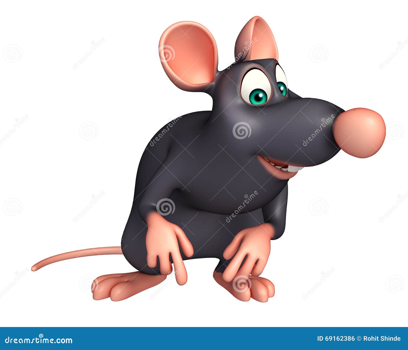 Funny Rat Cartoon Character Stock Illustration - Illustration of cute ...