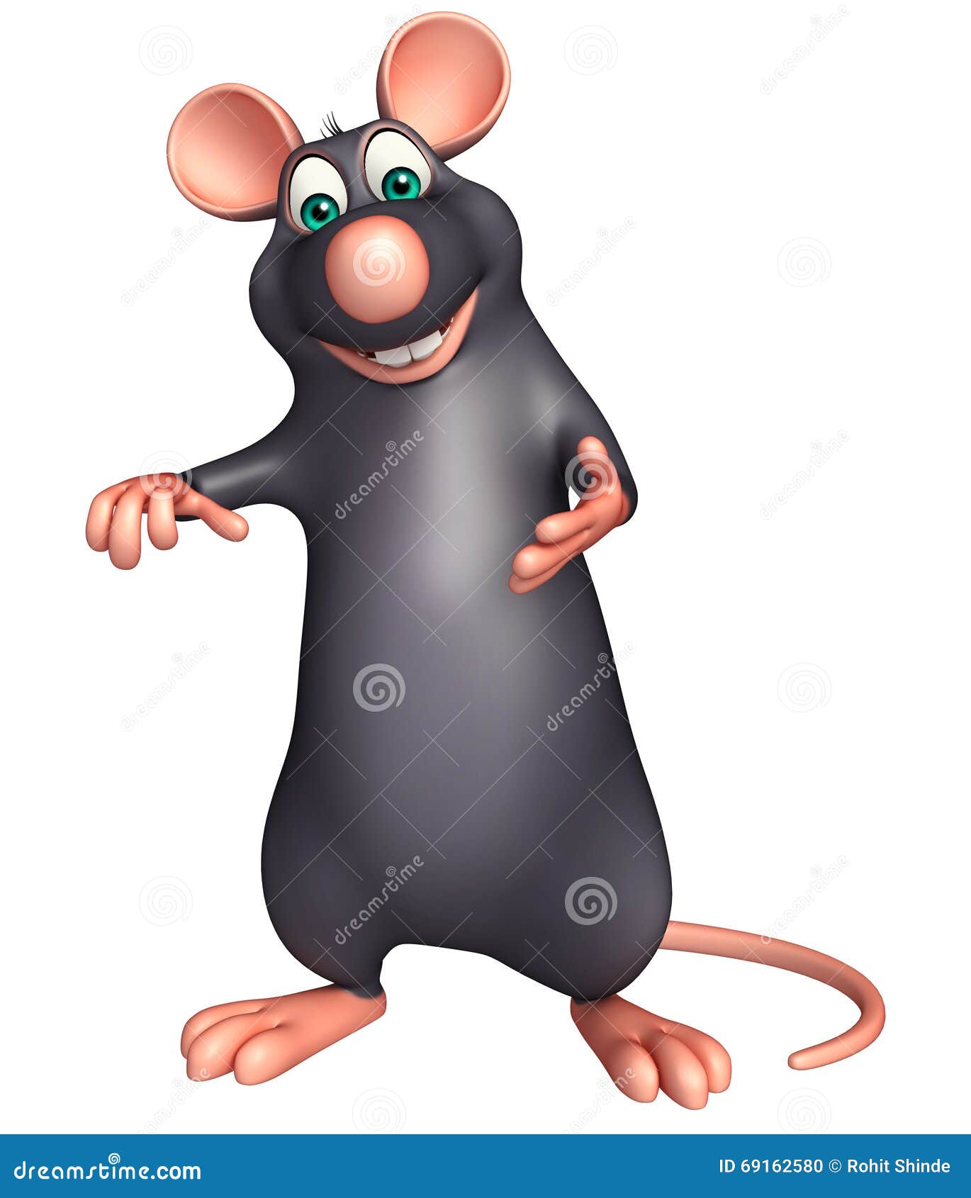Funny Rat Cartoon Character Stock Illustration - Illustration of wild ...