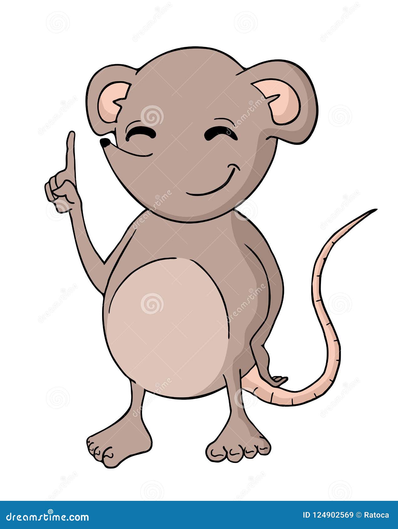 Funny rat draw stock vector. Illustration of happy, draw - 124902569