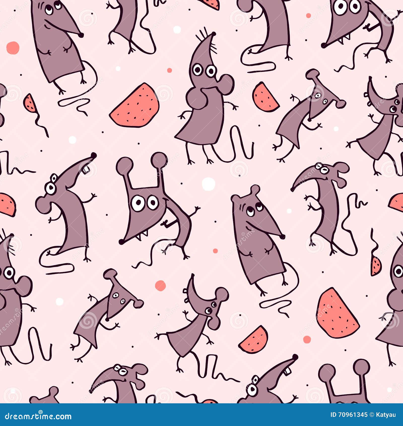 Funny Rat, Seamless Pattern Stock Vector - Illustration of comic ...
