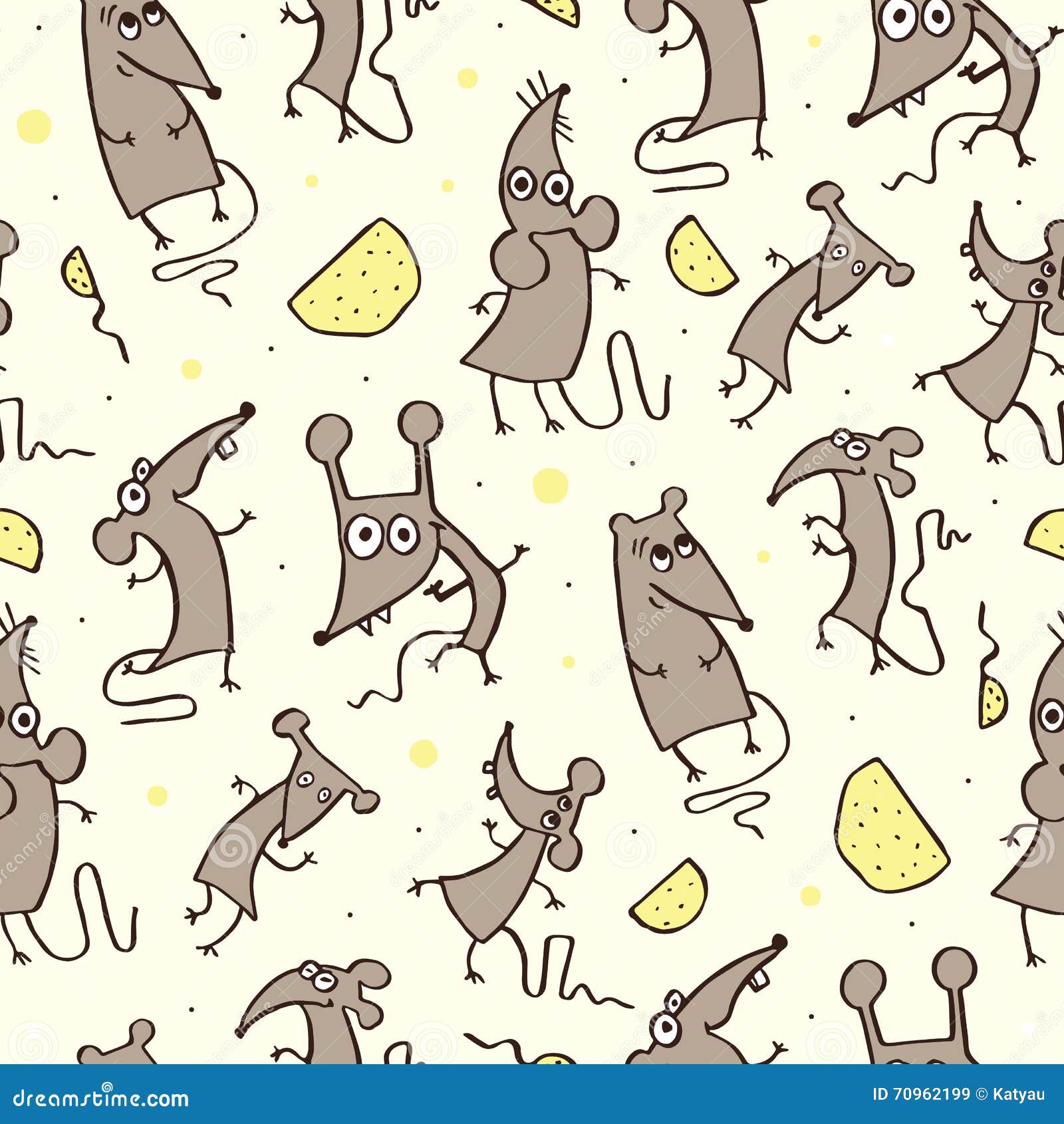 Funny Rat, Seamless Pattern Stock Vector - Illustration of decorative ...