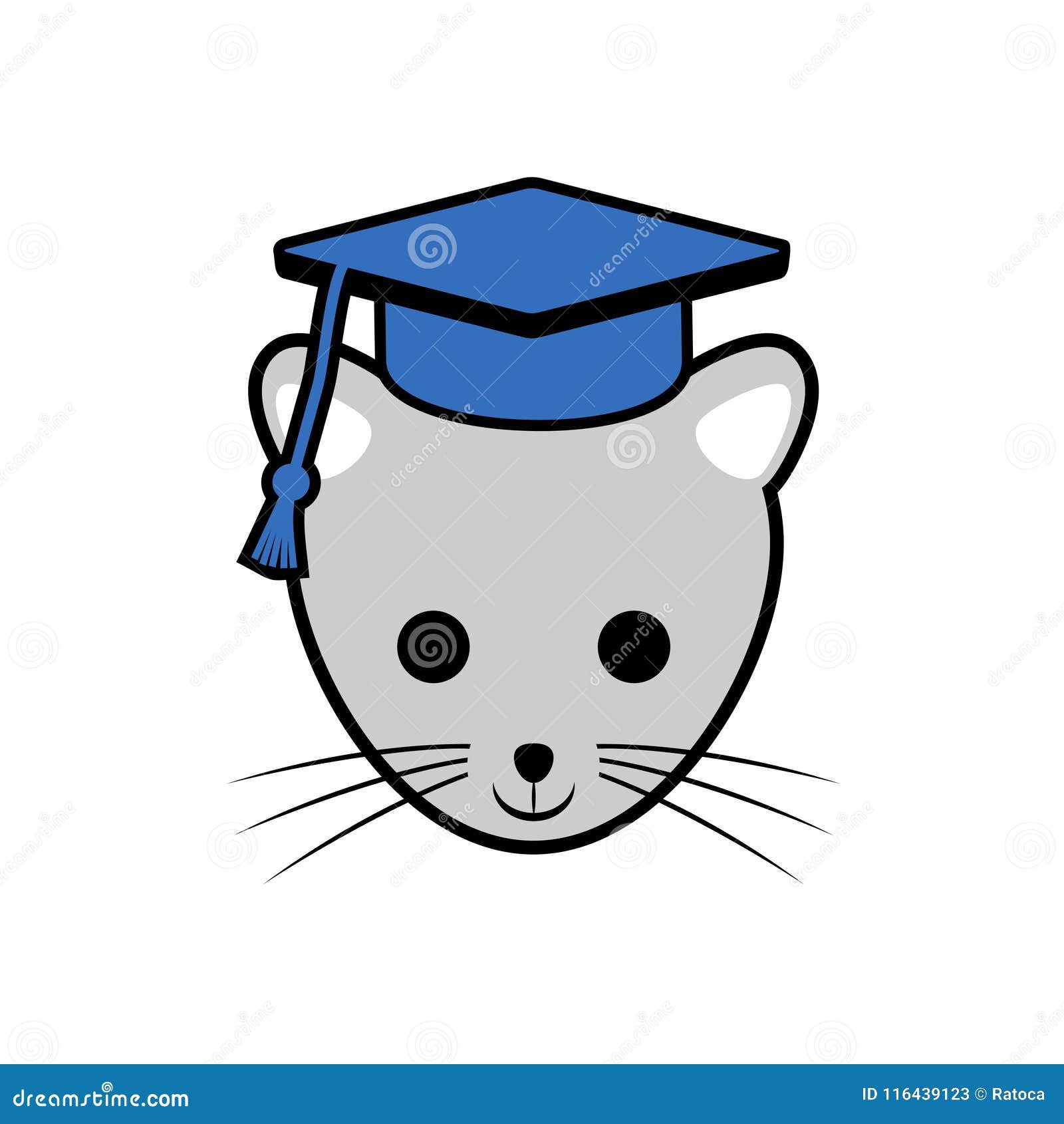 Funny Rat Student Illustration Stock Vector - Illustration of animal ...