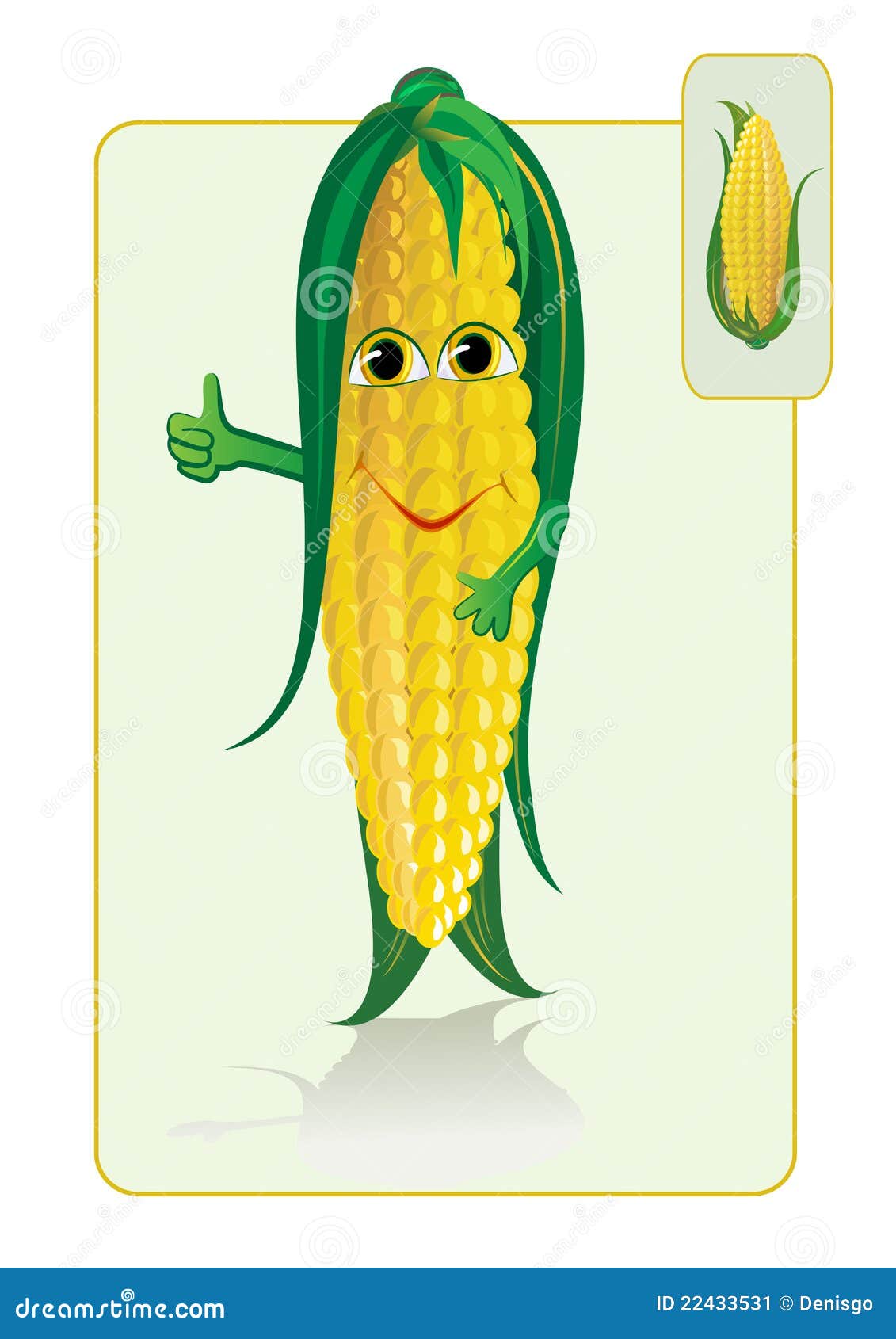 Funny and realistic corn stock vector. Illustration of green - 22433531
