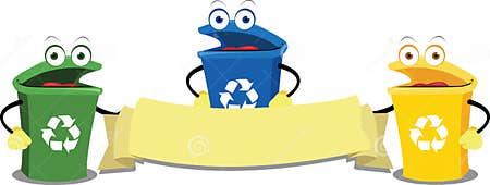 Funny Recycling Bins stock vector. Illustration of cartoon - 26945469