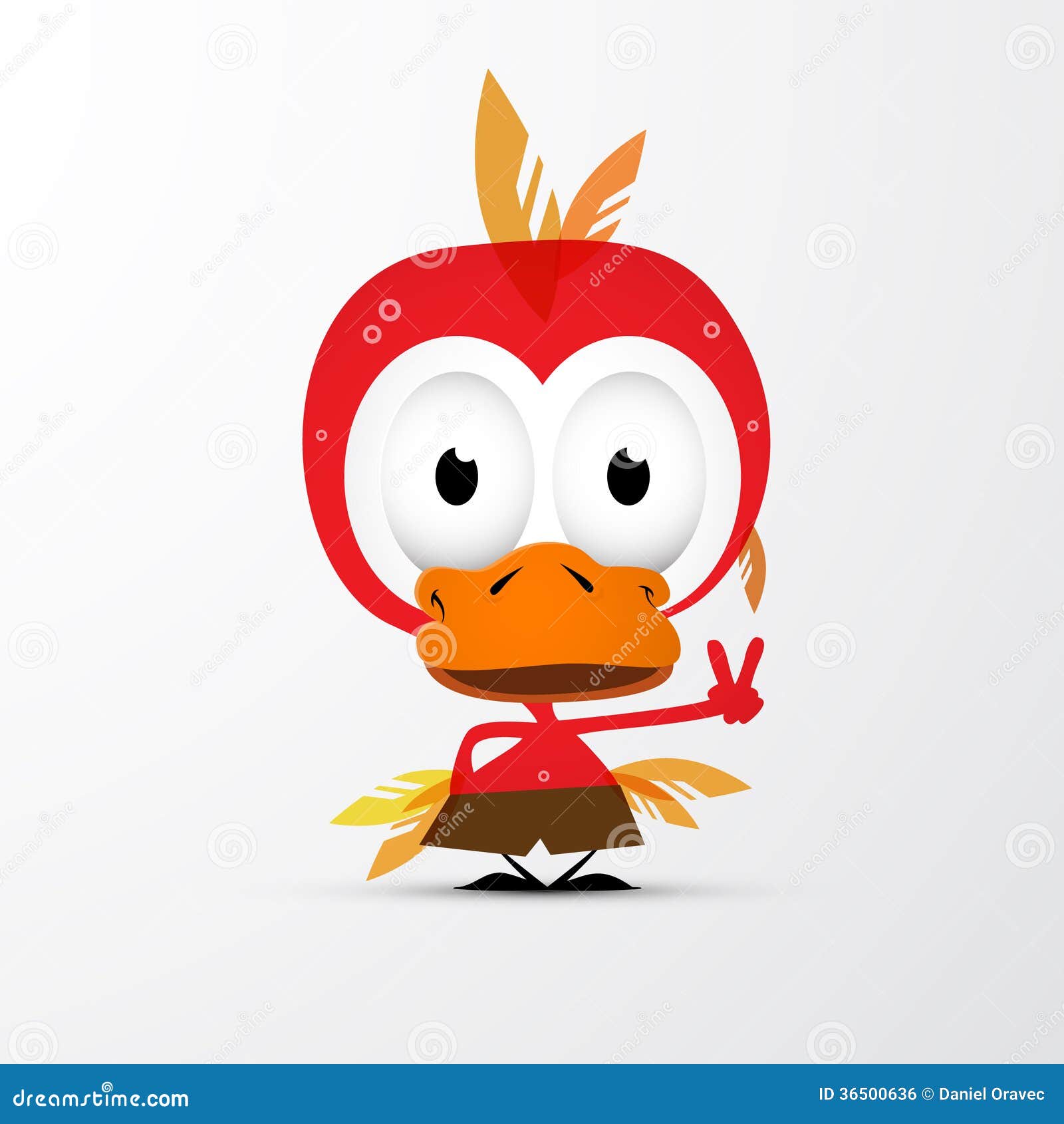 Funny Red Bird Icon stock vector. Illustration of comic - 36500636