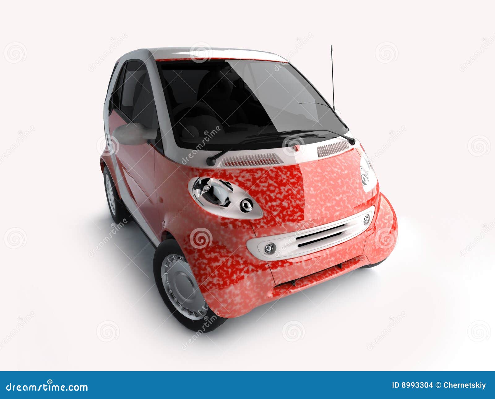 Funny red car stock illustration. Illustration of mini - 8993304