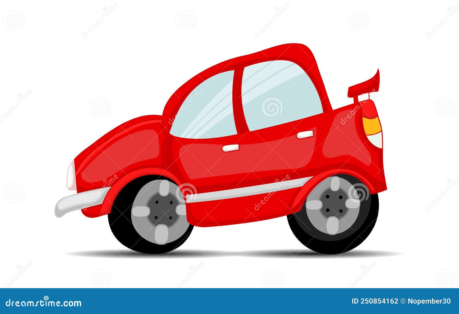 Cartoon red car stock vector. Illustration of bumper - 250854162