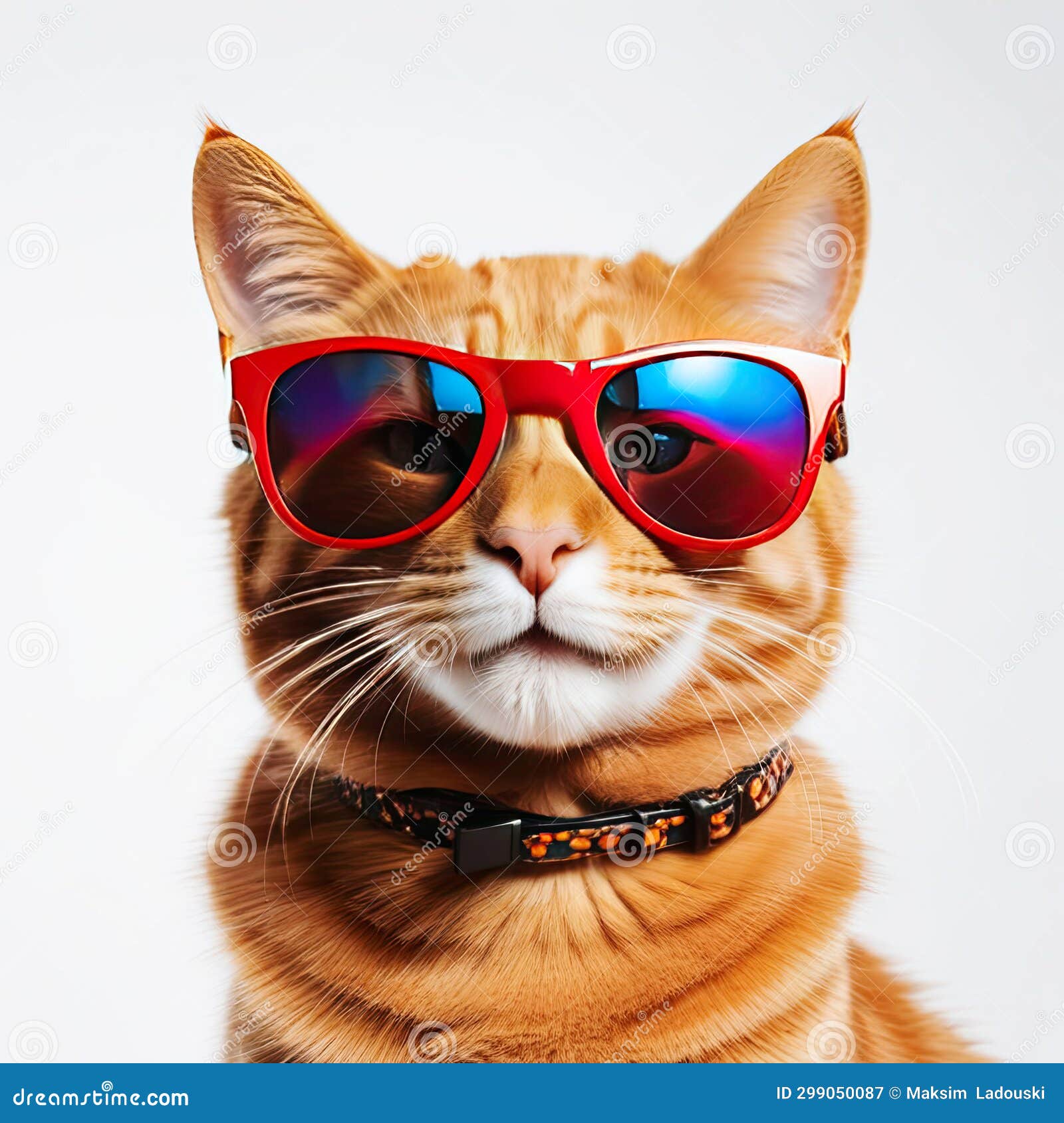 Funny Red Cat Wearing Sunglasses Generative Ai Stock Image Image Of