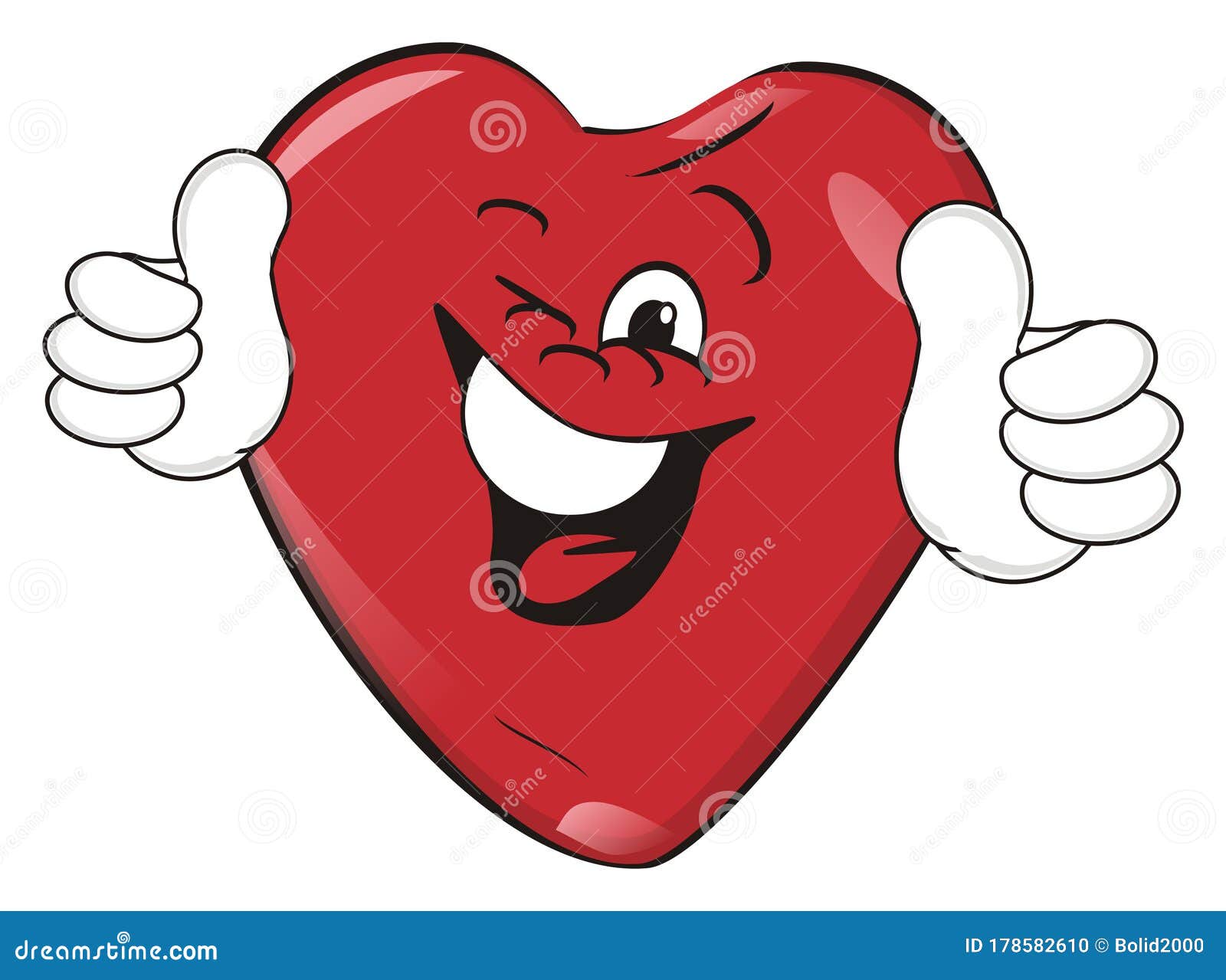 Funny red heart stock illustration. Illustration of organ - 178582610