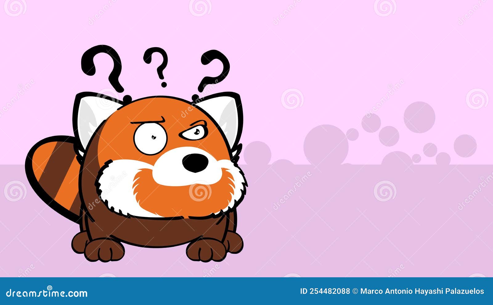Sad Red Panda Ball Style Character Carton Background Cartoon Vector ...