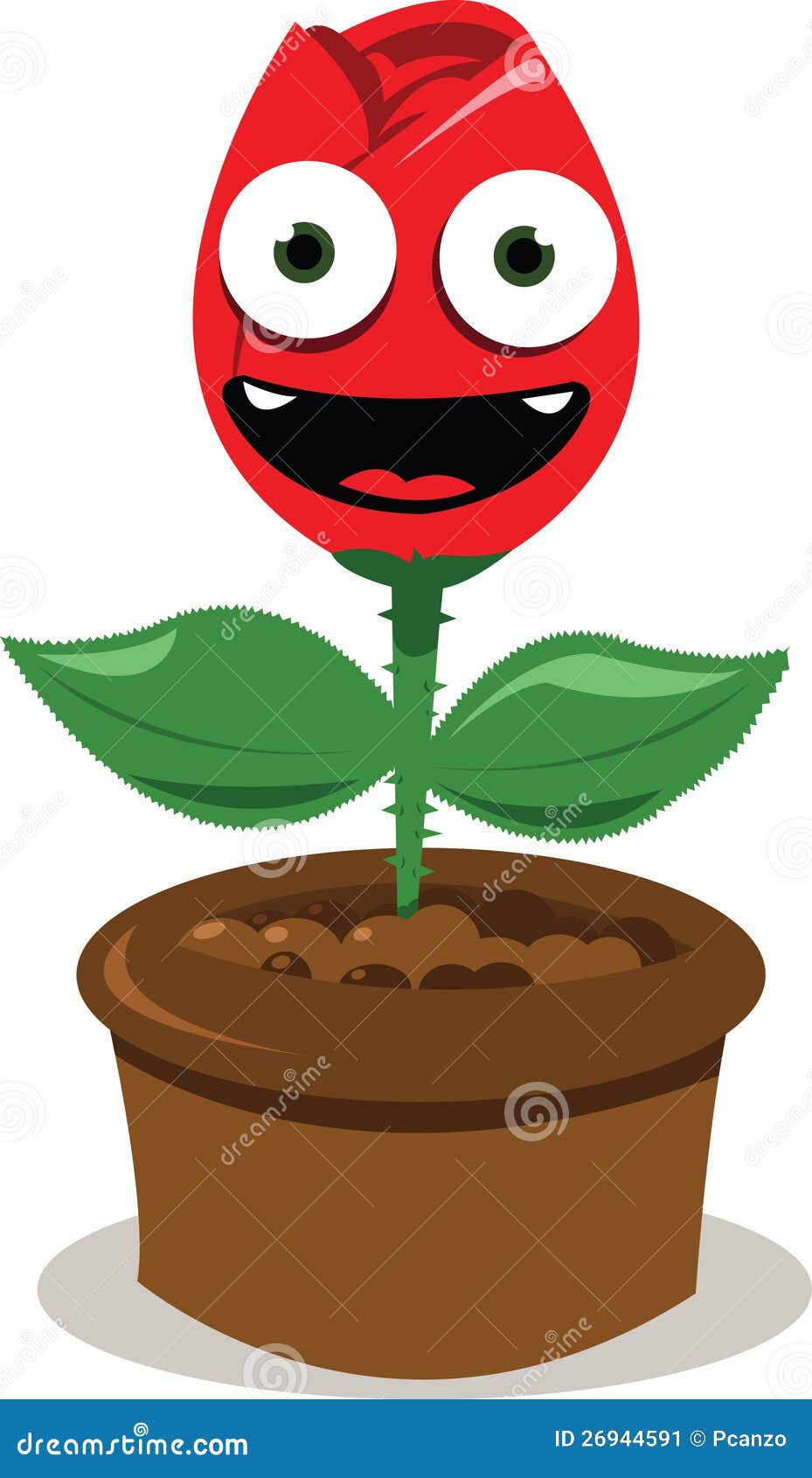 Funny red rose smiling stock vector. Illustration of flower - 26944591