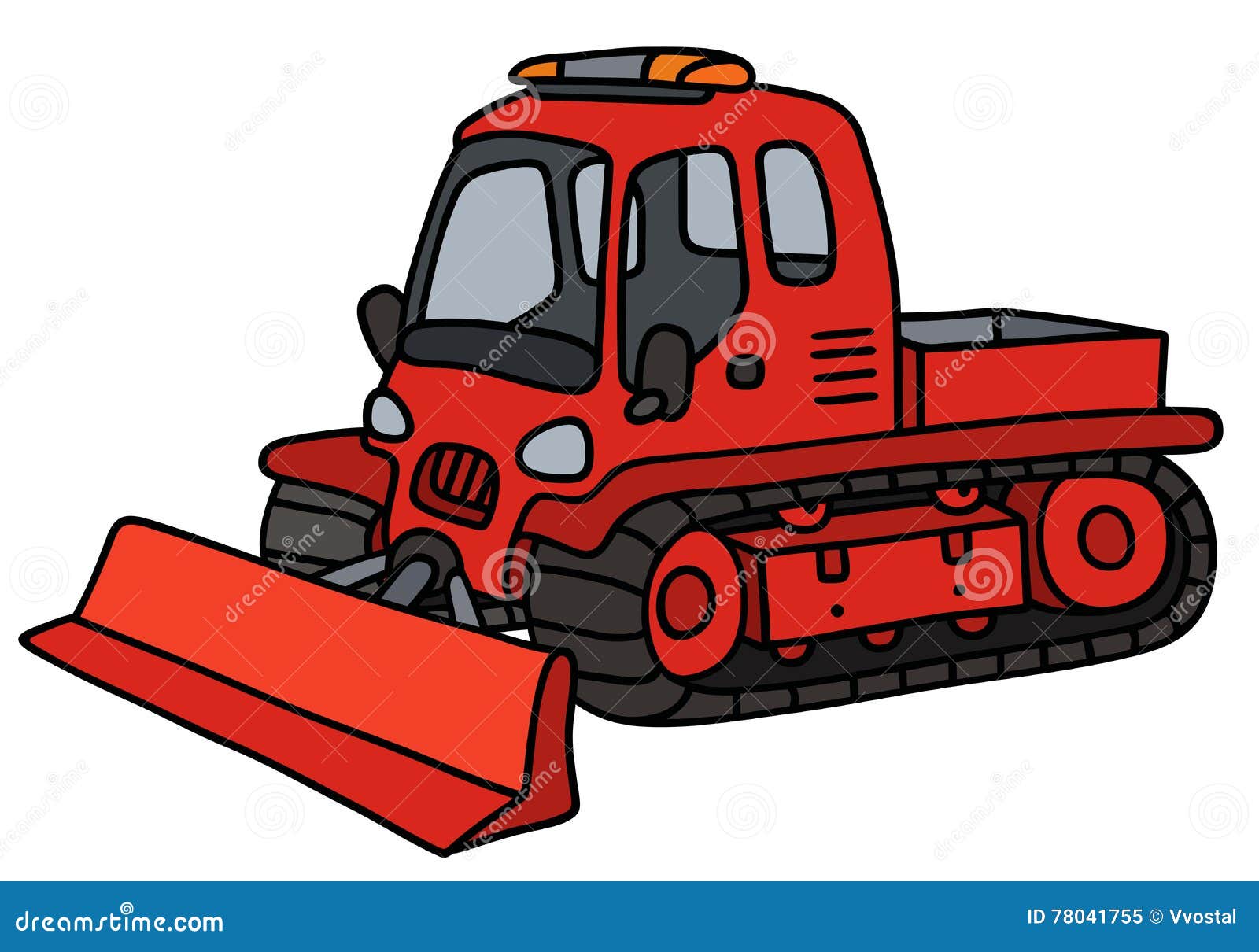 Funny red snowgroomer stock vector. Illustration of vehicle - 78041755
