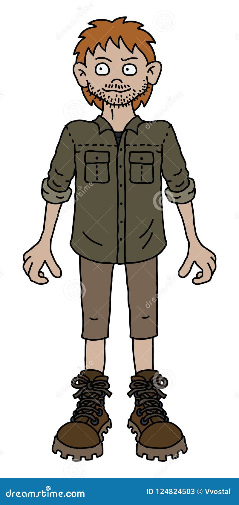 The Funny Redhead Adventure Man Stock Vector - Illustration of shirt ...