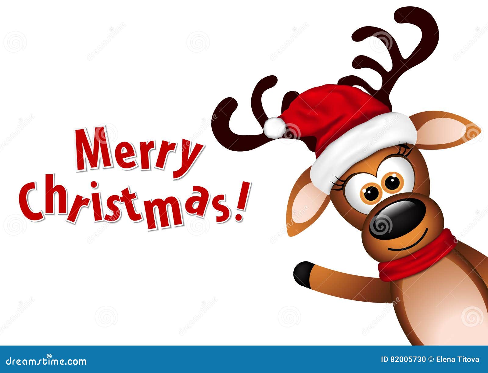 Funny Reindeer on White Background. Stock Vector - Illustration of ...