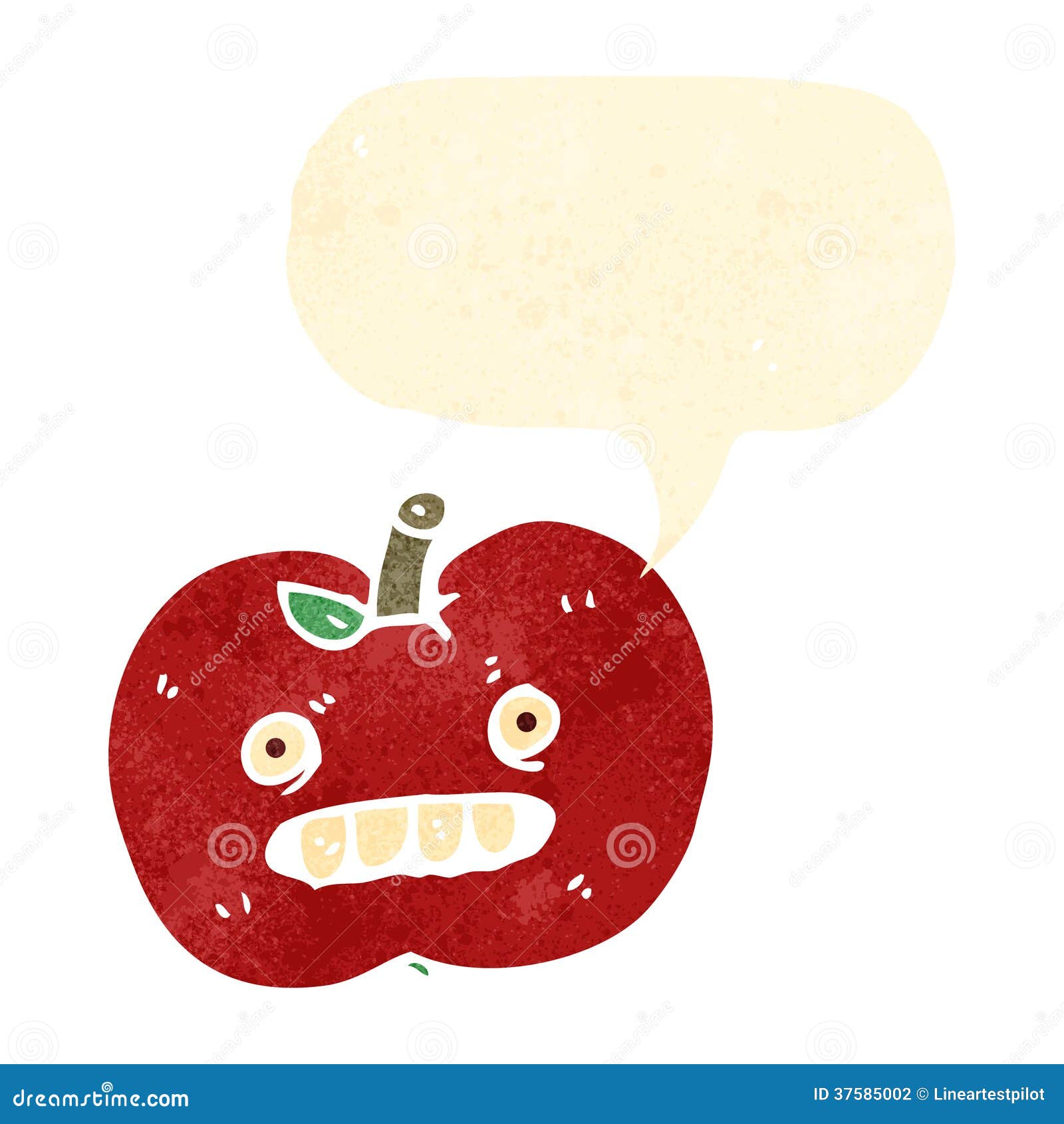 Funny retro cartoon apple stock illustration. Illustration of colorful ...