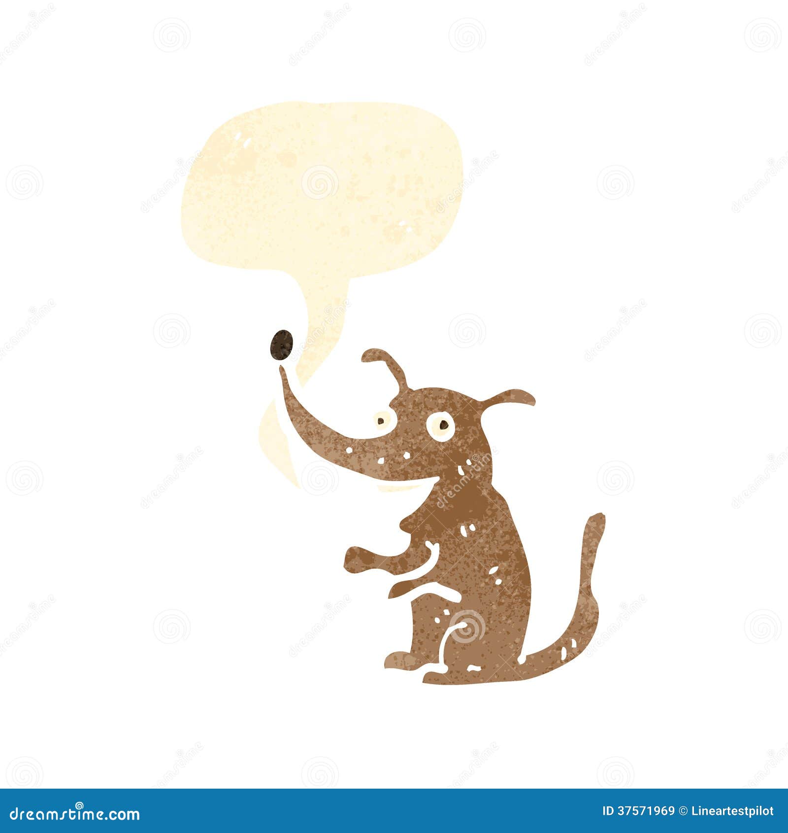 Funny retro cartoon dog stock vector. Illustration of balloon - 37571969