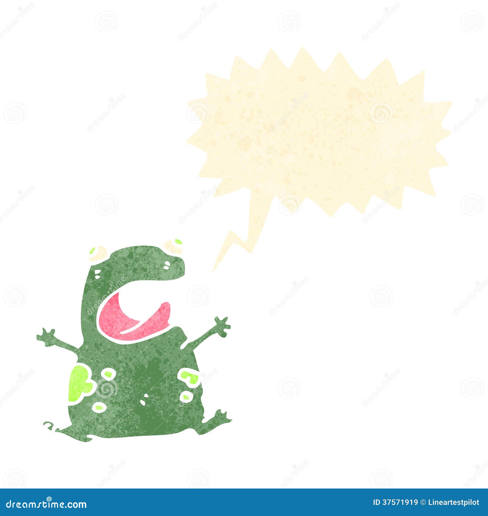 Funny retro cartoon frog stock vector. Illustration of crazy - 37571919