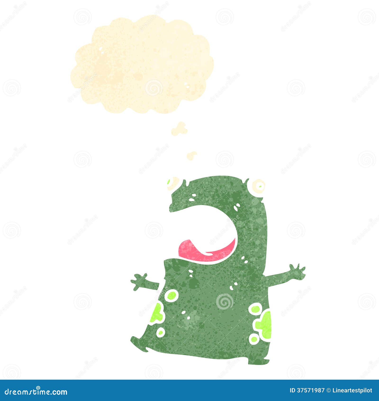 Funny retro cartoon frog stock vector. Illustration of texture - 37571987
