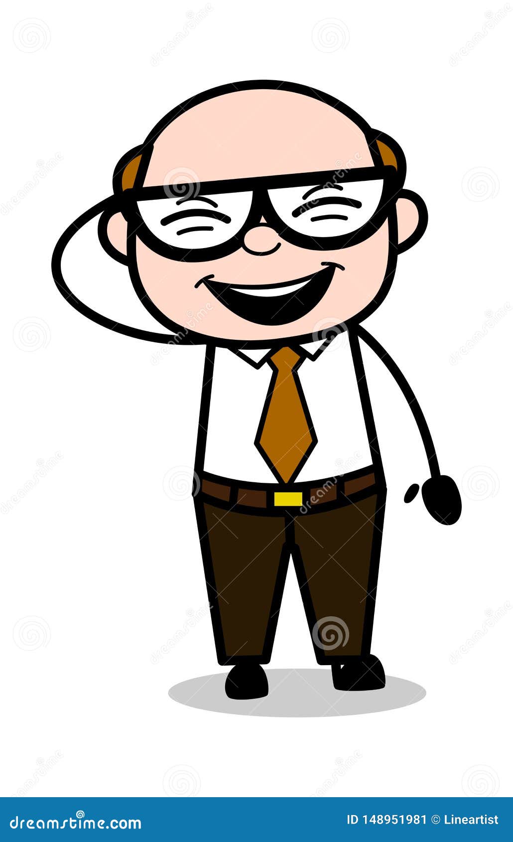 Funny - Retro Cartoon Office Old Boss Man Vector Illustration Stock ...