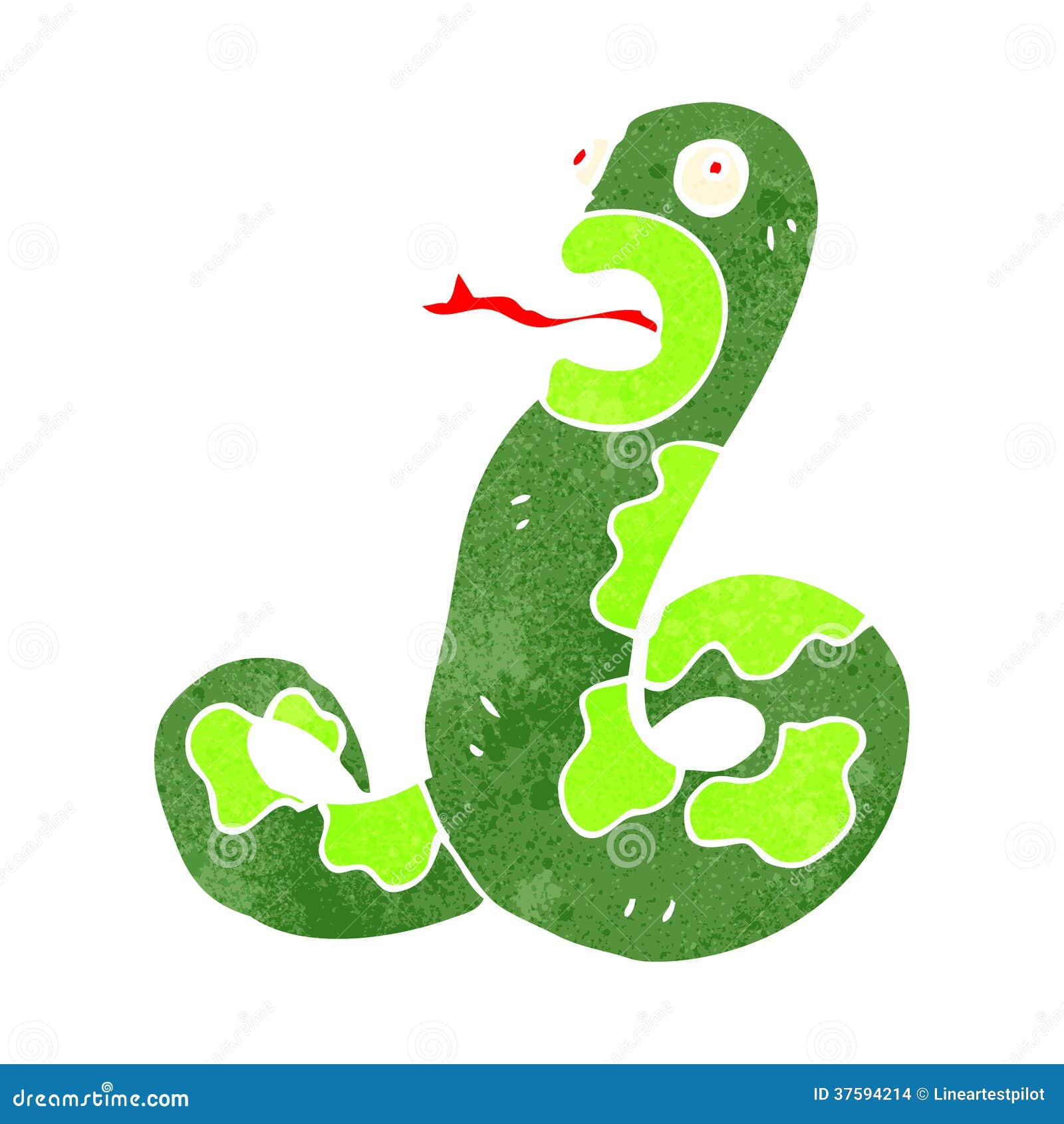 Funny retro cartoon snake stock vector. Illustration of grunge - 37594214