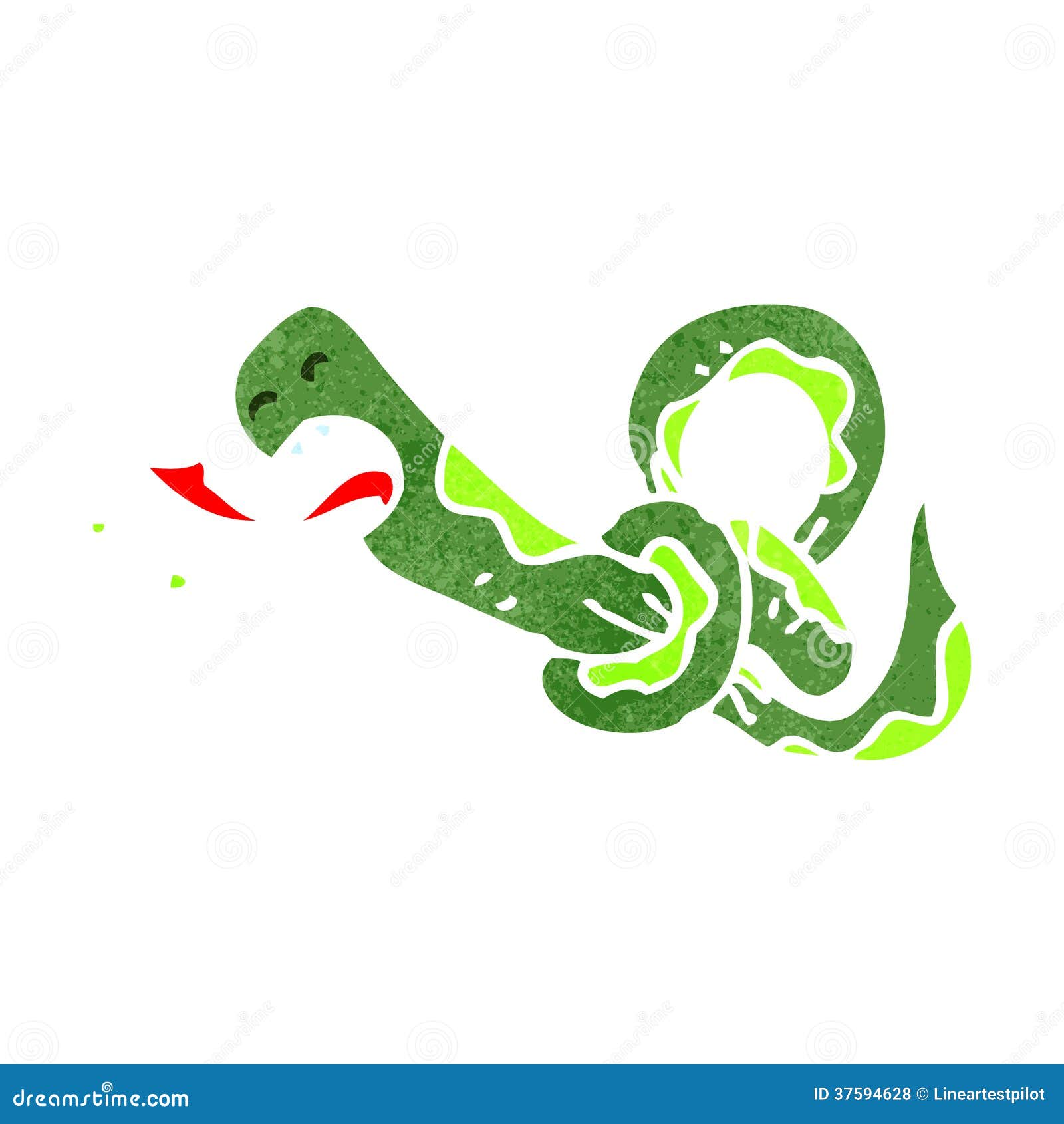 Funny retro cartoon snake stock vector. Illustration of crazy - 37594628