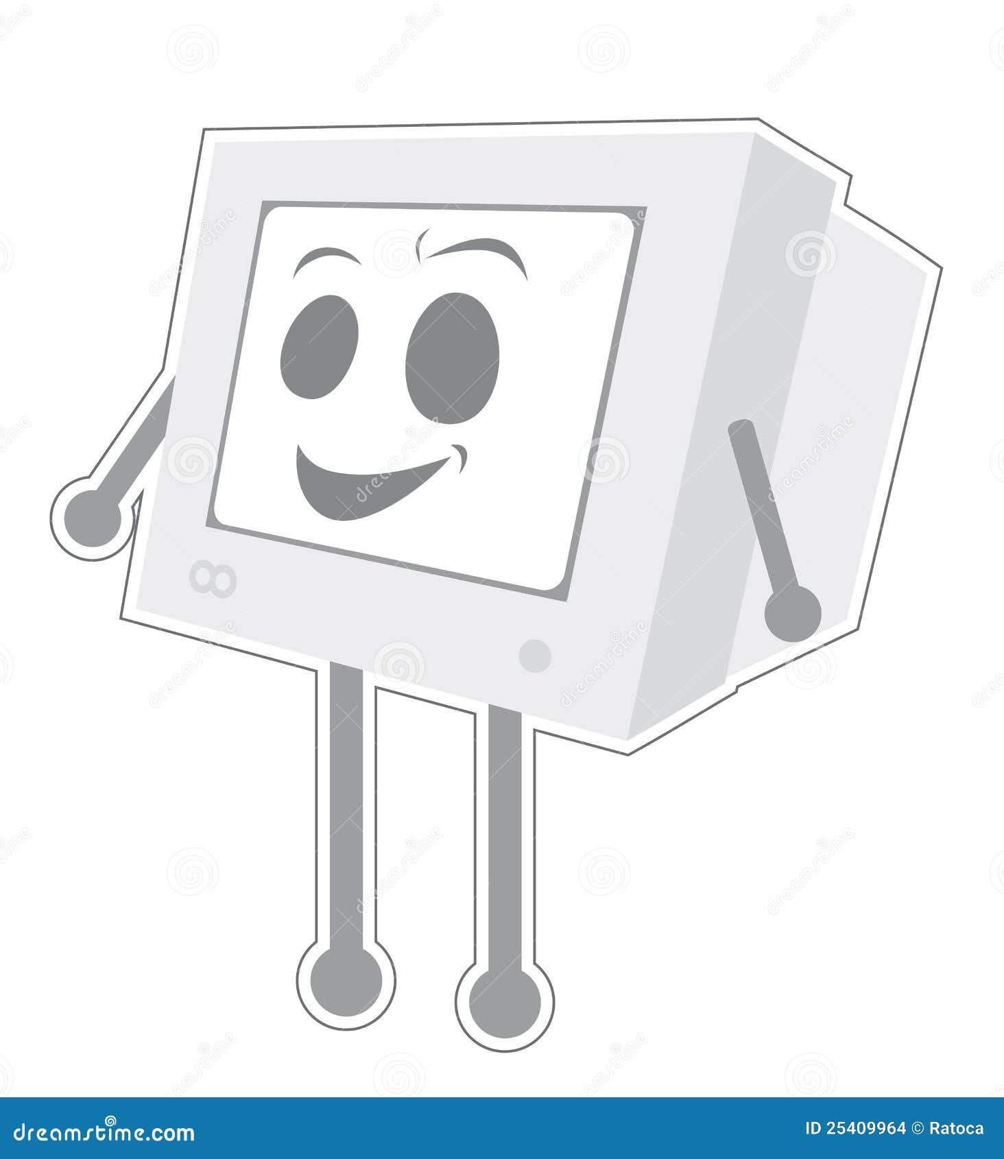 Funny retro computer stock vector. Illustration of moving - 25409964