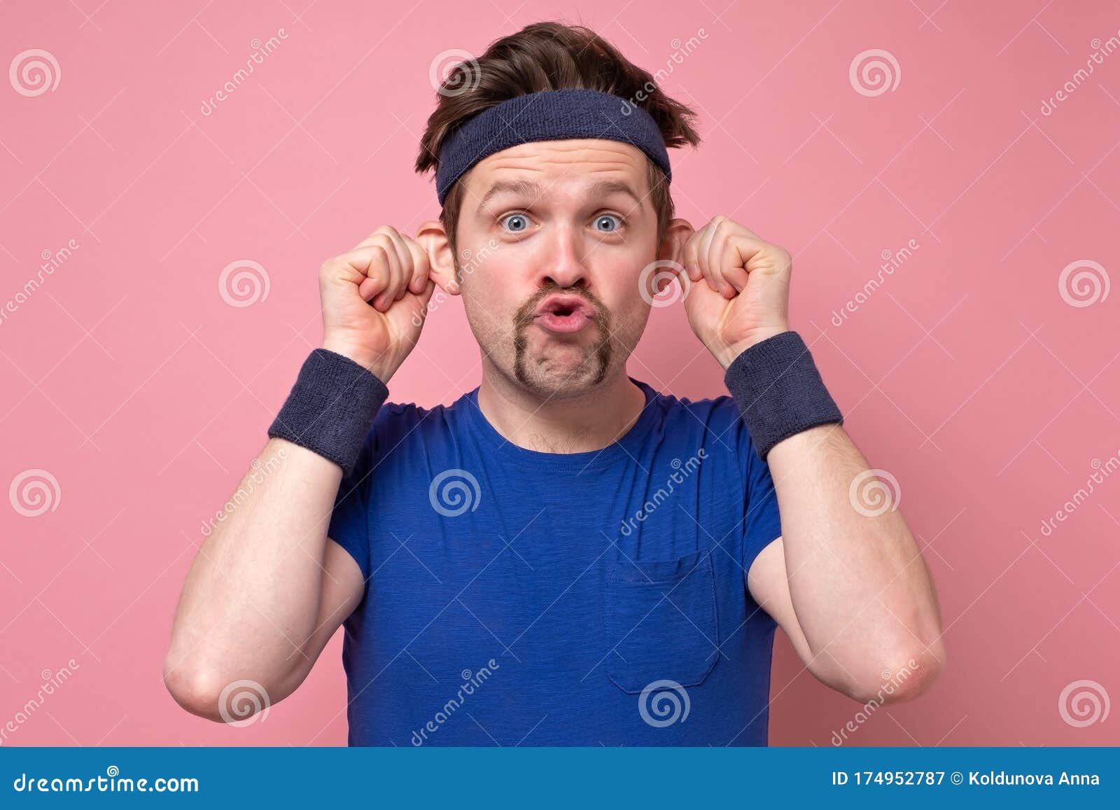 Funny Retro Man in Sport Clothes Grimaces Monkey Stock Image - Image of ...