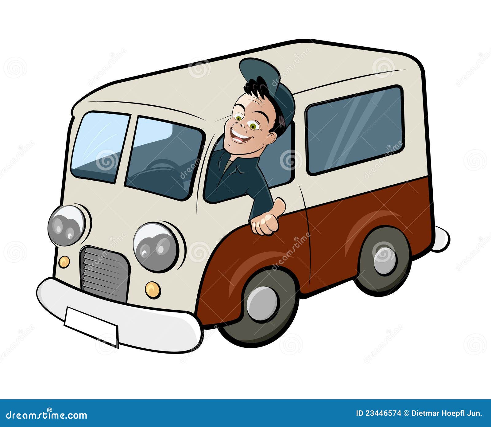 Funny retro van stock vector. Illustration of finger - 23446574