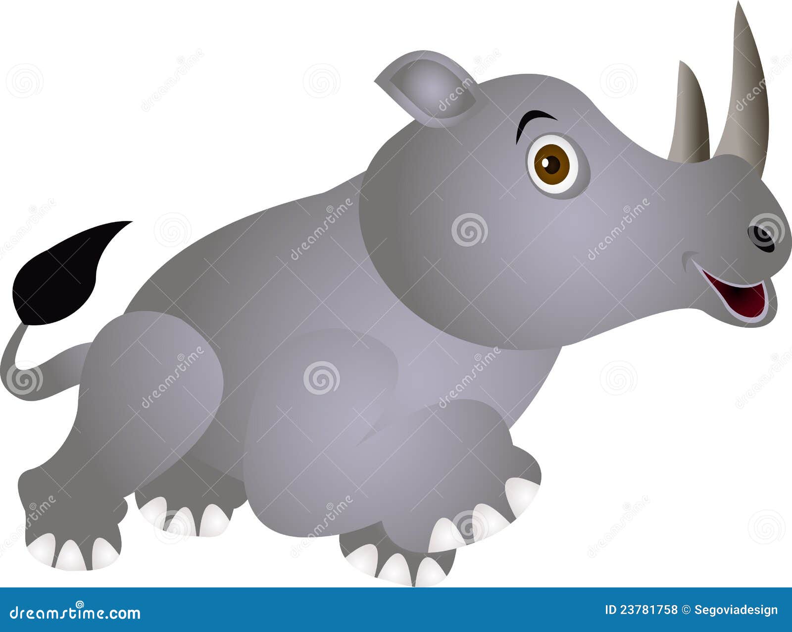 Funny rhino cartoon stock vector. Illustration of africa - 23781758