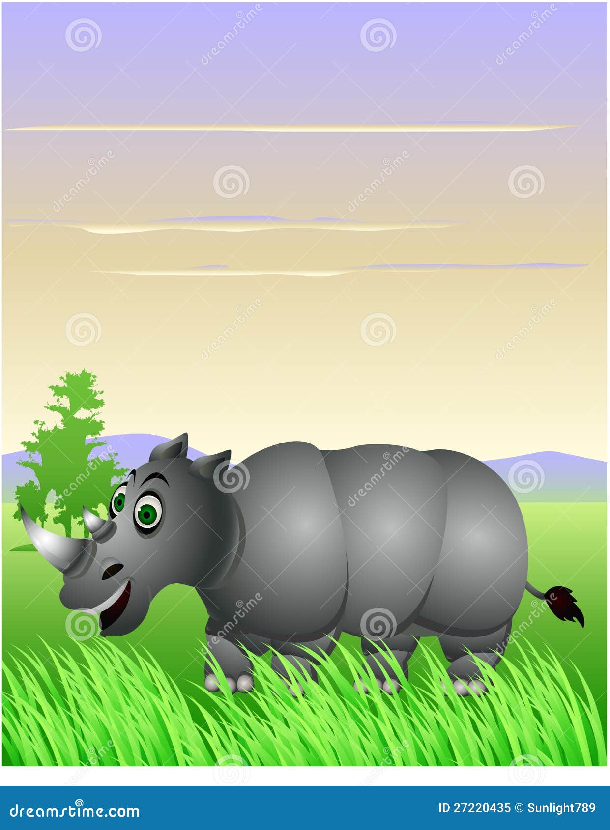 Funny rhino cartoon stock illustration. Illustration of mammal - 27220435