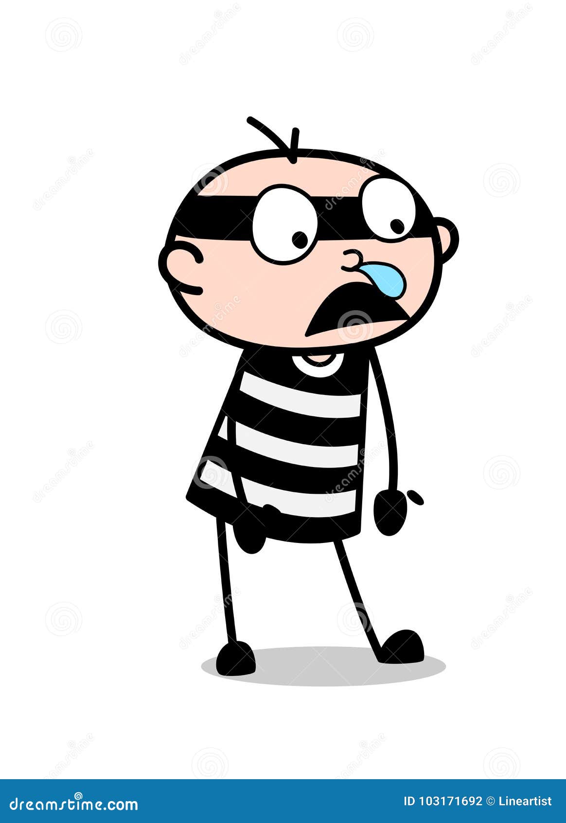 Funny Robber Running Nose Face Vector Stock Illustration - Illustration ...