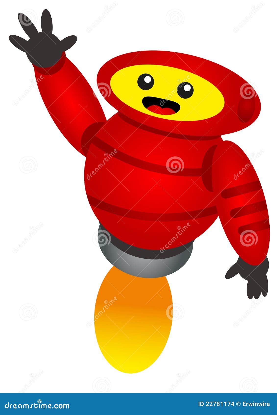 Funny robot stock vector. Illustration of metallic, science - 22781174