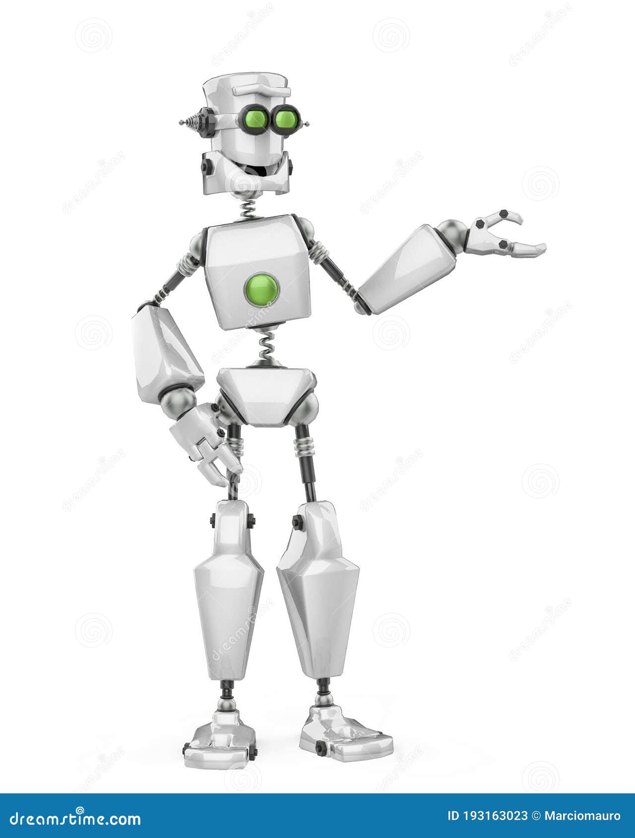 Funny Robot Cartoon Showing in a White Background Stock Illustration ...