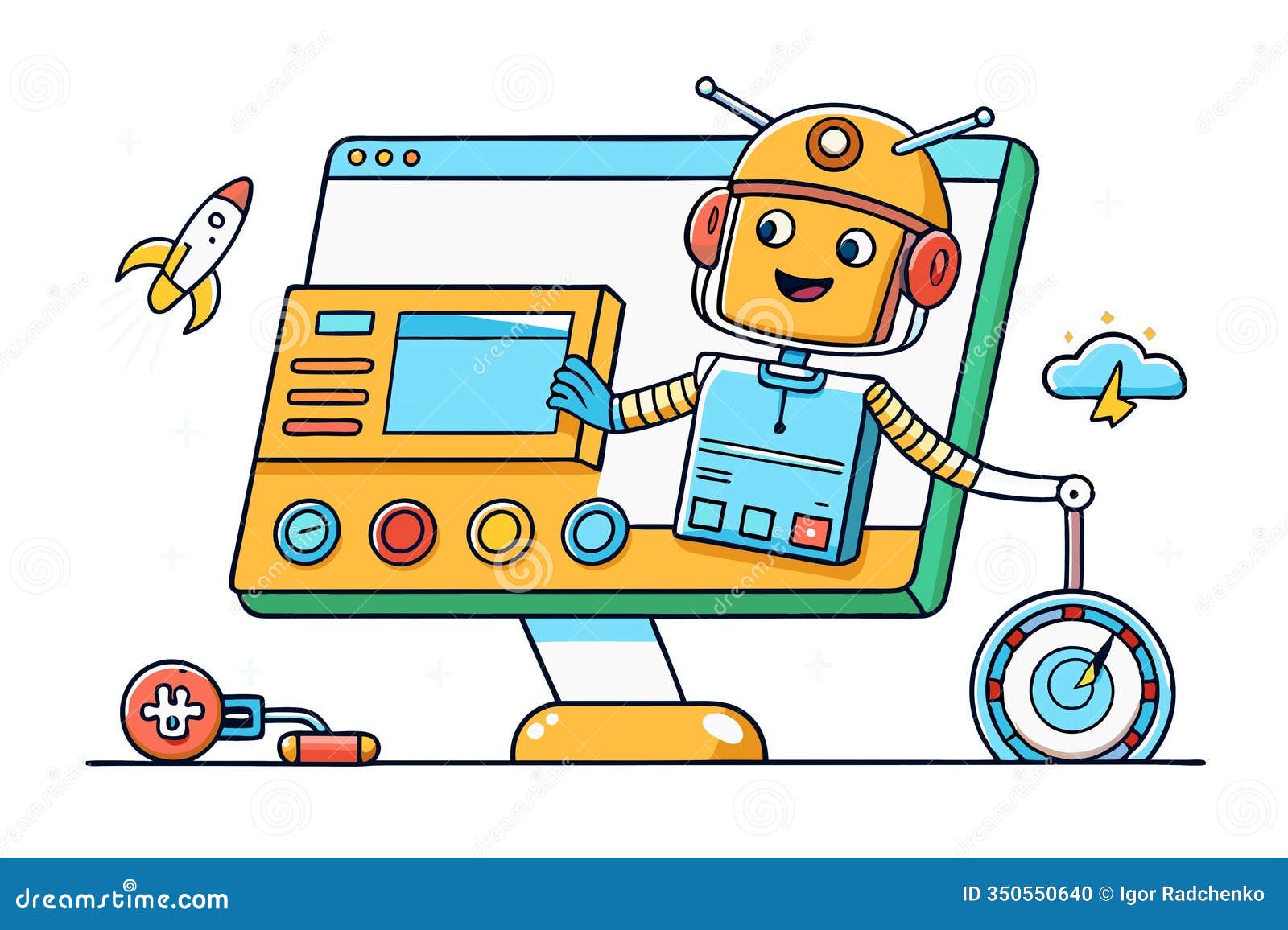 Funny Robot.Chat GPT Open AI.Using Chatting Artificial Intelligence Chat Bot Stock Illustration ...