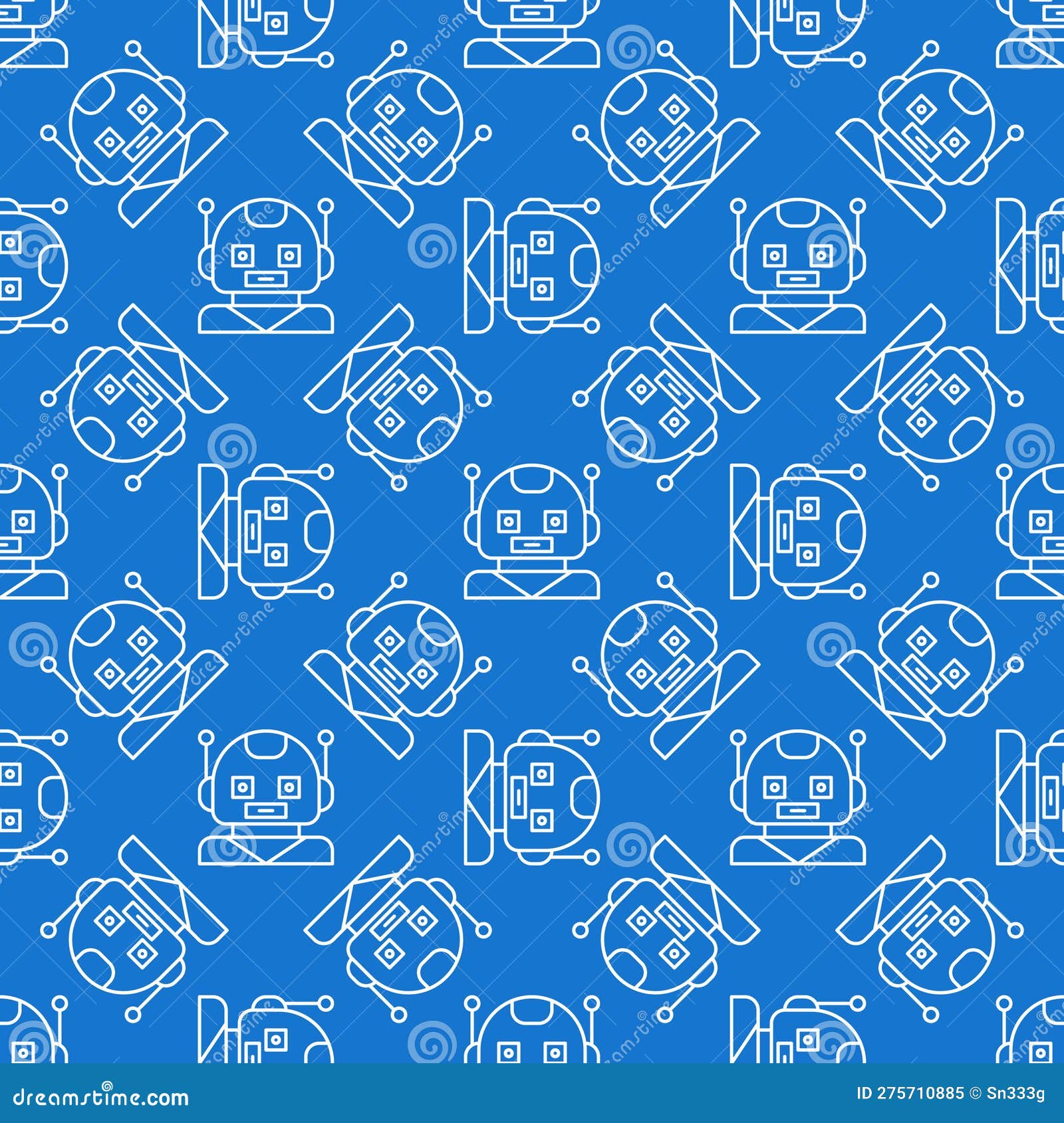 Chatbot Blue Icons Set. AI Cute Chatbots Robots Signs Collection Stock ...