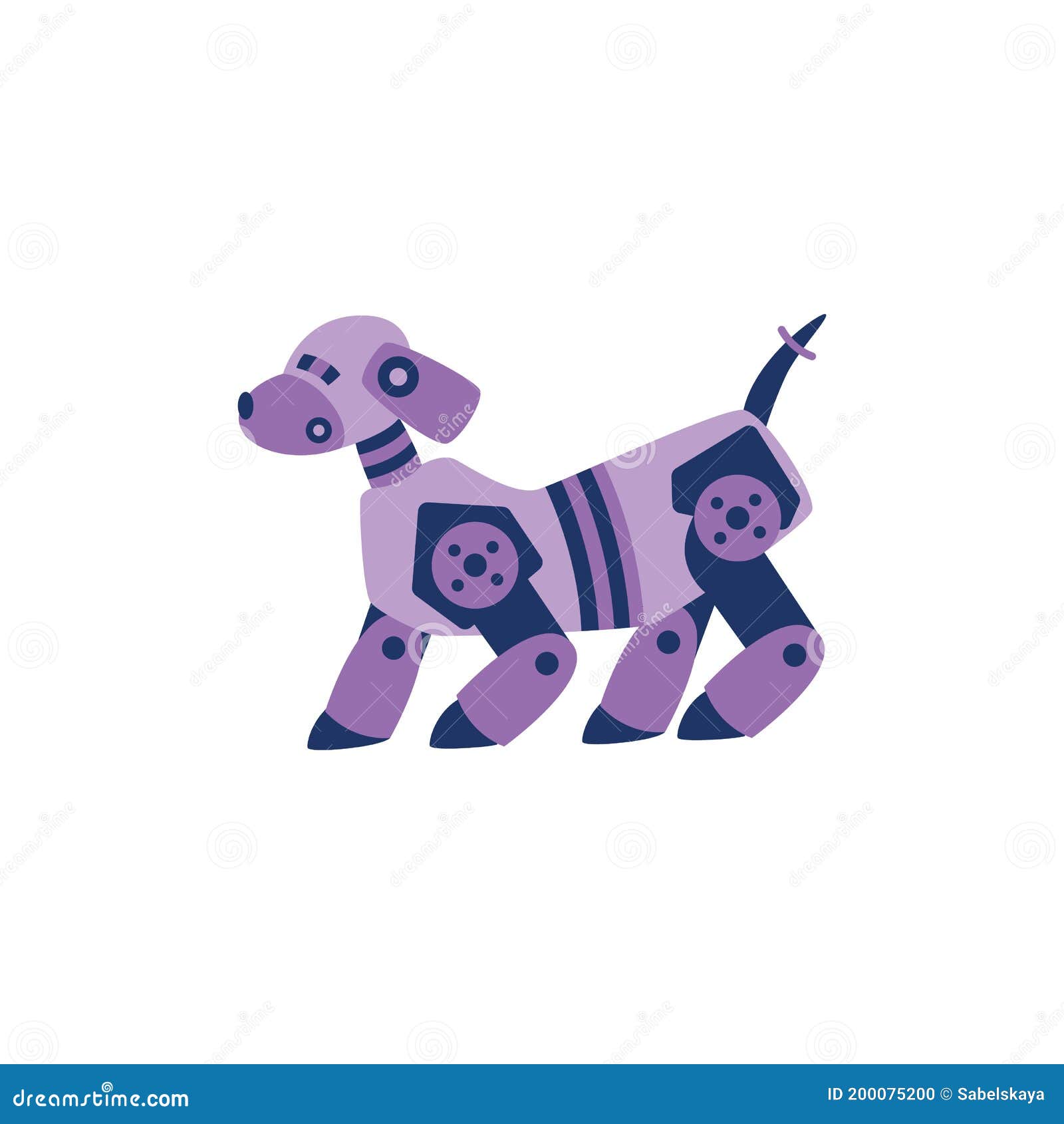 Funny Robot Dog a Flat Vector Isolated Illustration Stock Vector ...