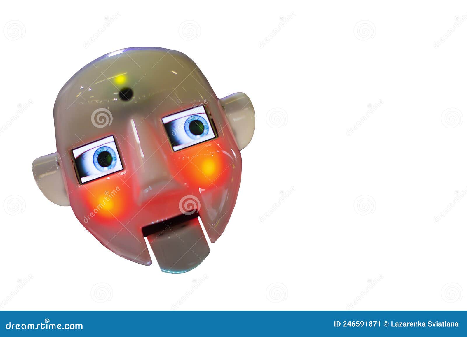 Funny robot face stock image. Image of device, concept - 246591871