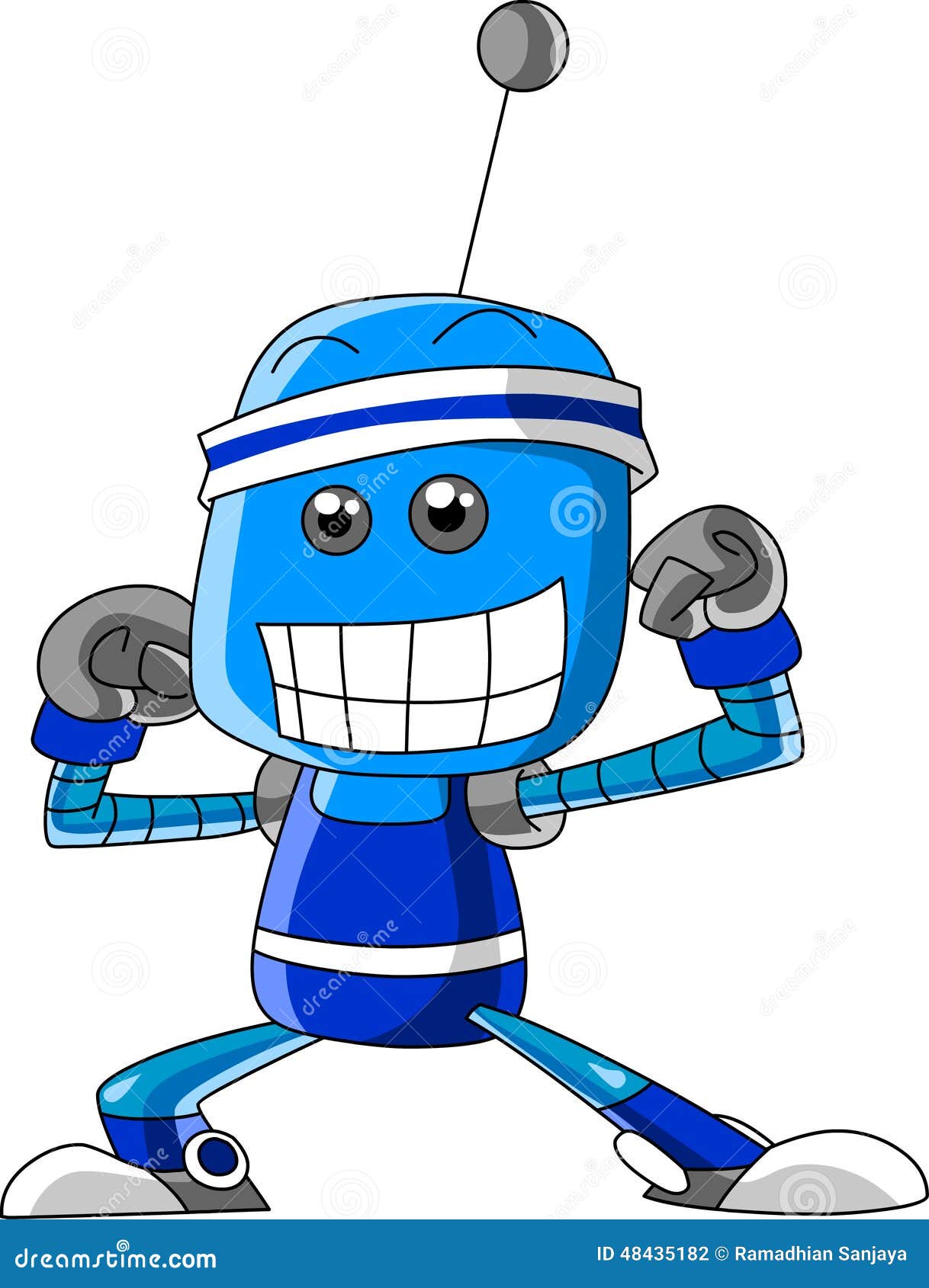 Funny robot stock vector. Illustration of outlined, friendly - 48435182