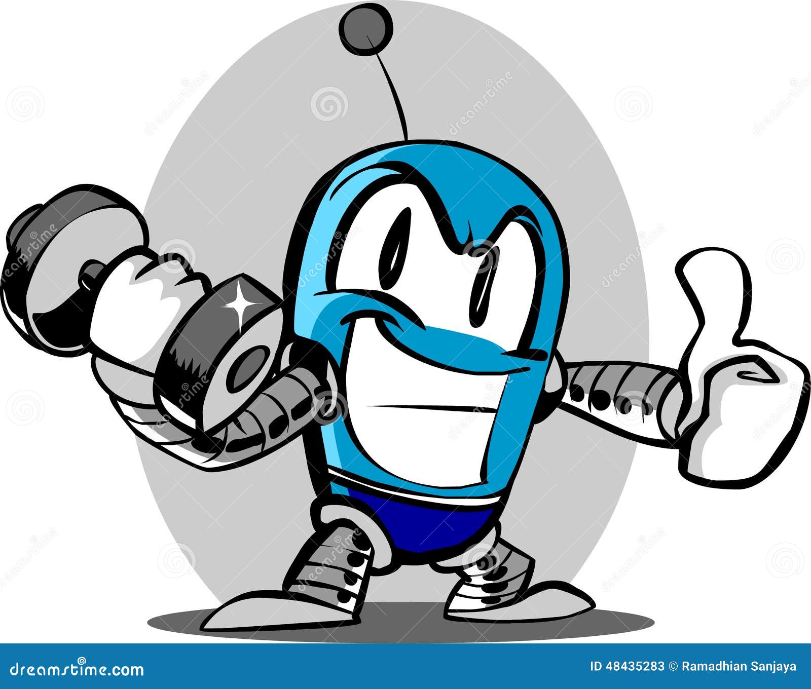Funny robot stock vector. Illustration of cartoon, smile - 48435283