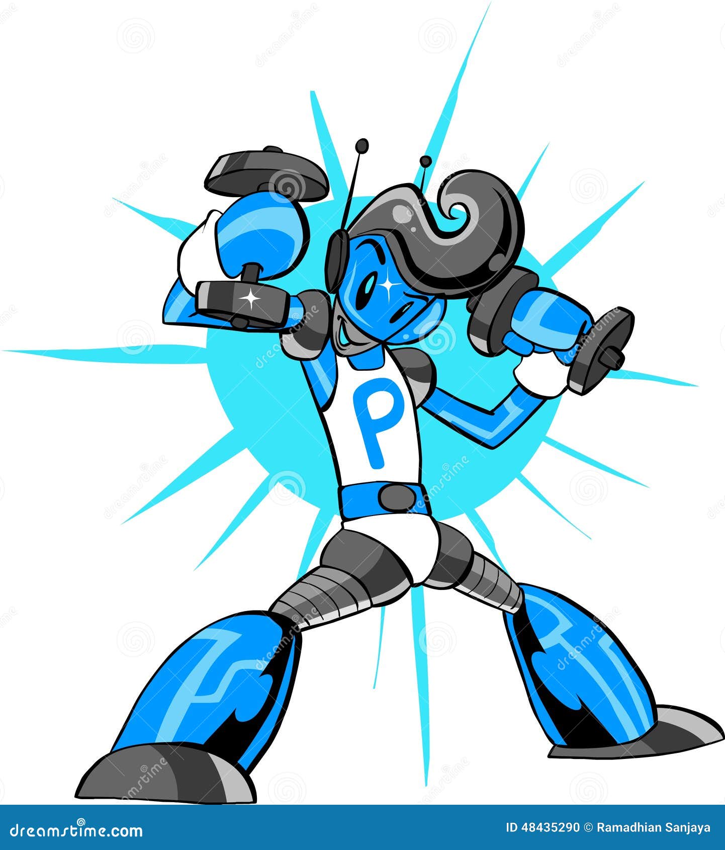 Funny robot stock vector. Illustration of outlined, vectorized - 48435290