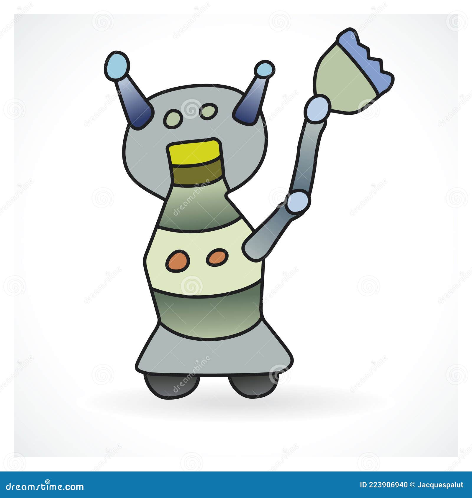 Funny Robot on Gradient Background Stock Vector - Illustration of ...