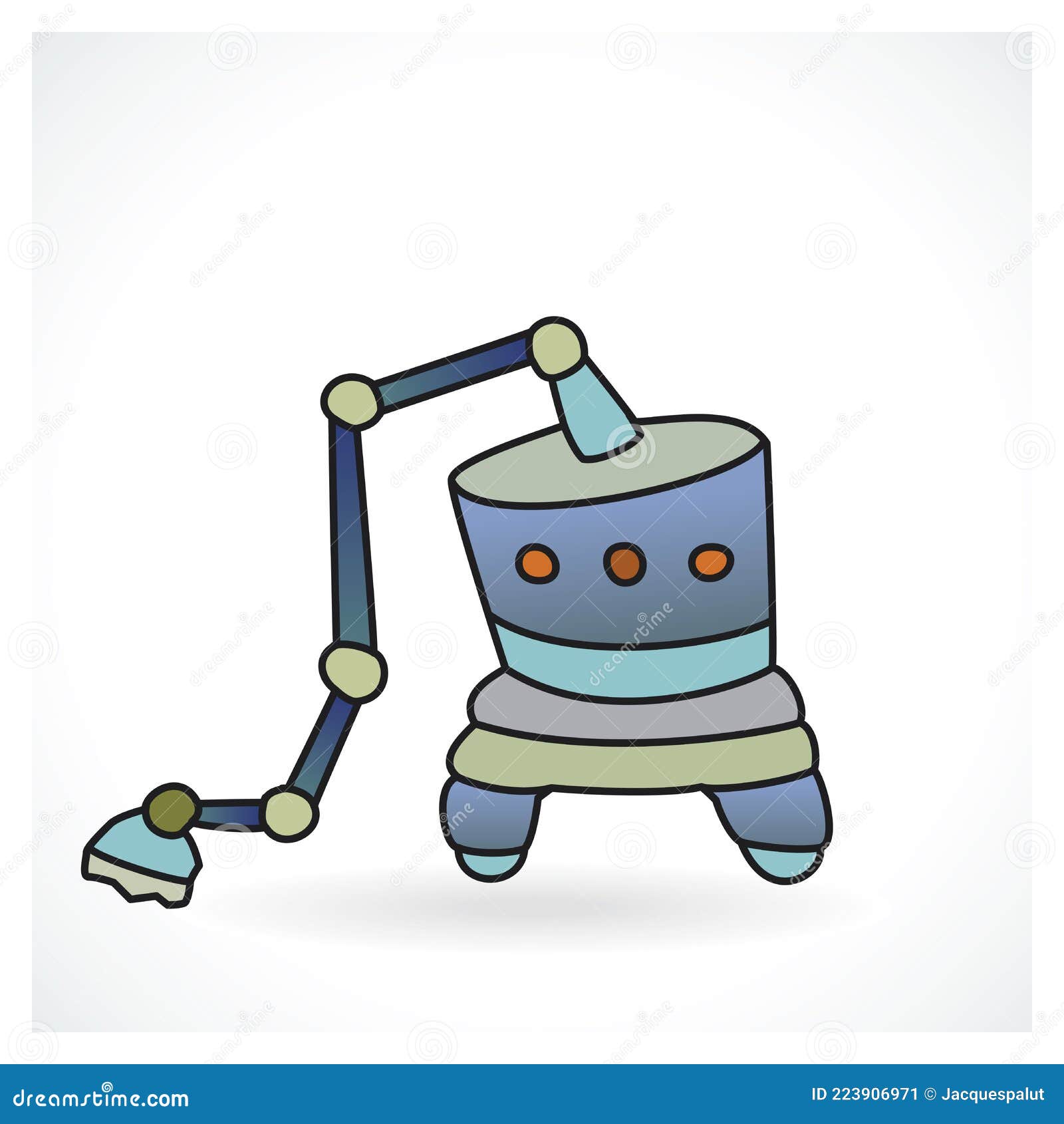 Funny Robot on Gradient Background Stock Vector - Illustration of ...