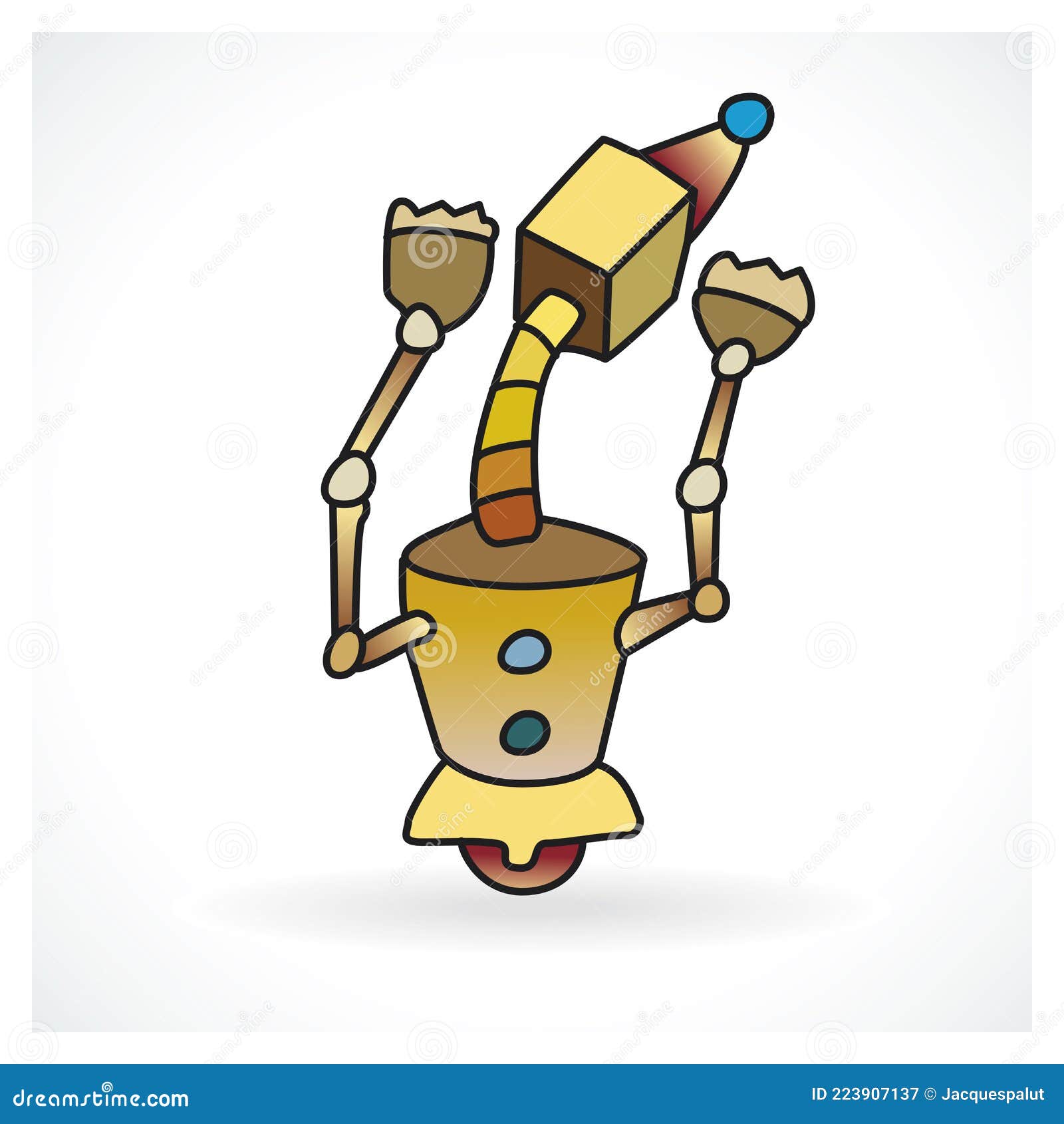 Funny Robot on Gradient Background Stock Vector - Illustration of ...
