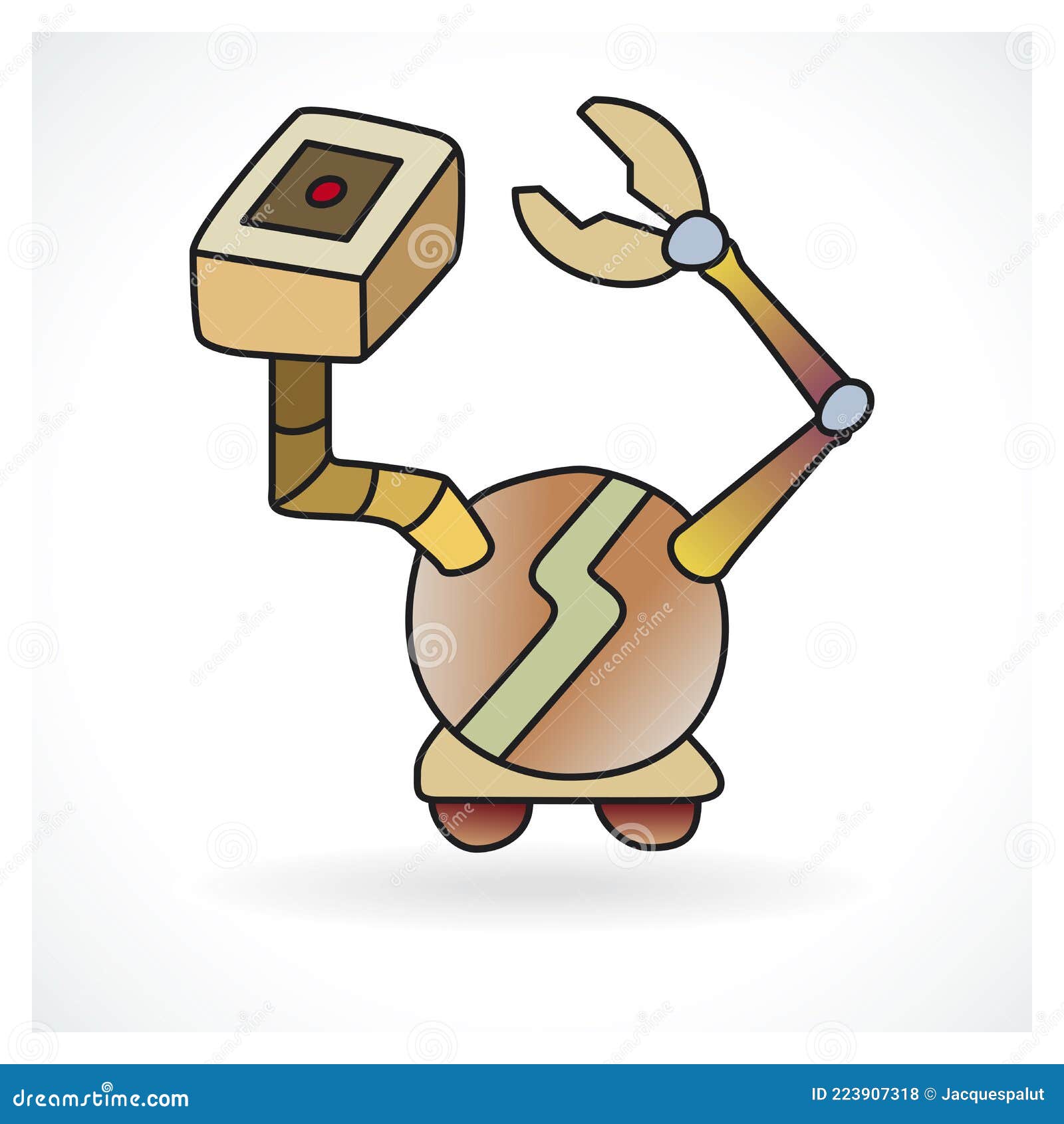 Funny Robot on Gradient Background Stock Vector - Illustration of ...