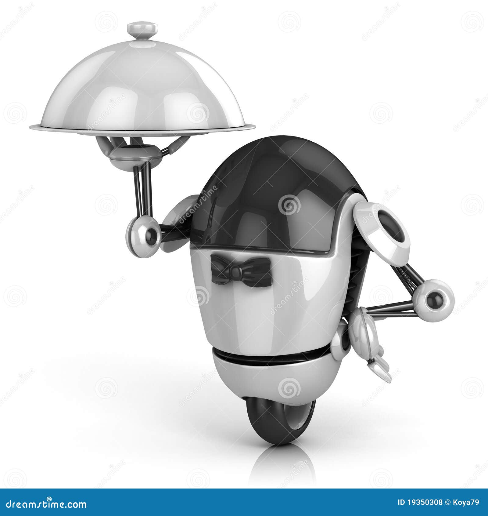 Robot Waiter Cartoon Vector | CartoonDealer.com #35065403