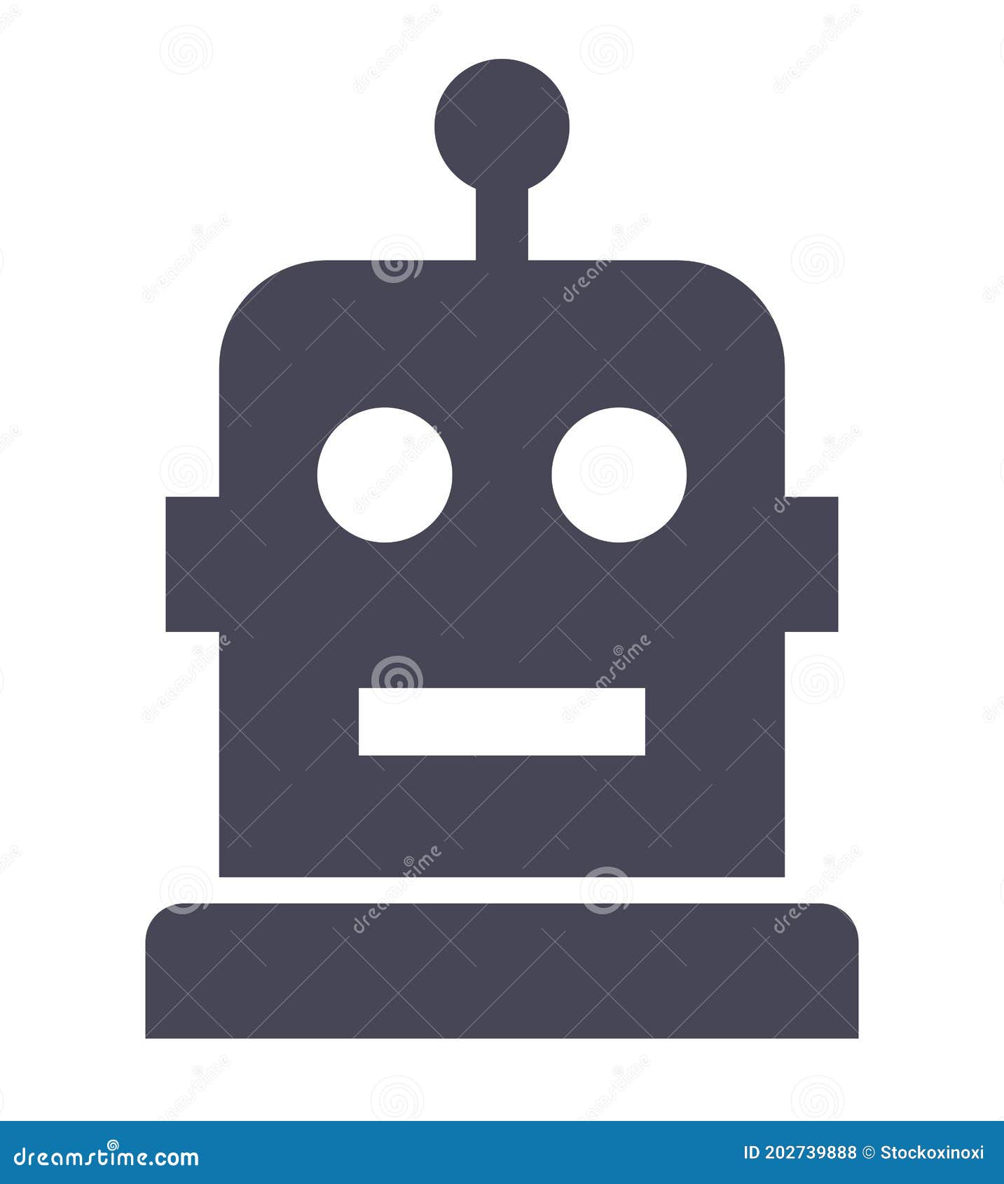 Funny Robotic Head Icon Robot Symbol Vector Illustration Stock Vector ...