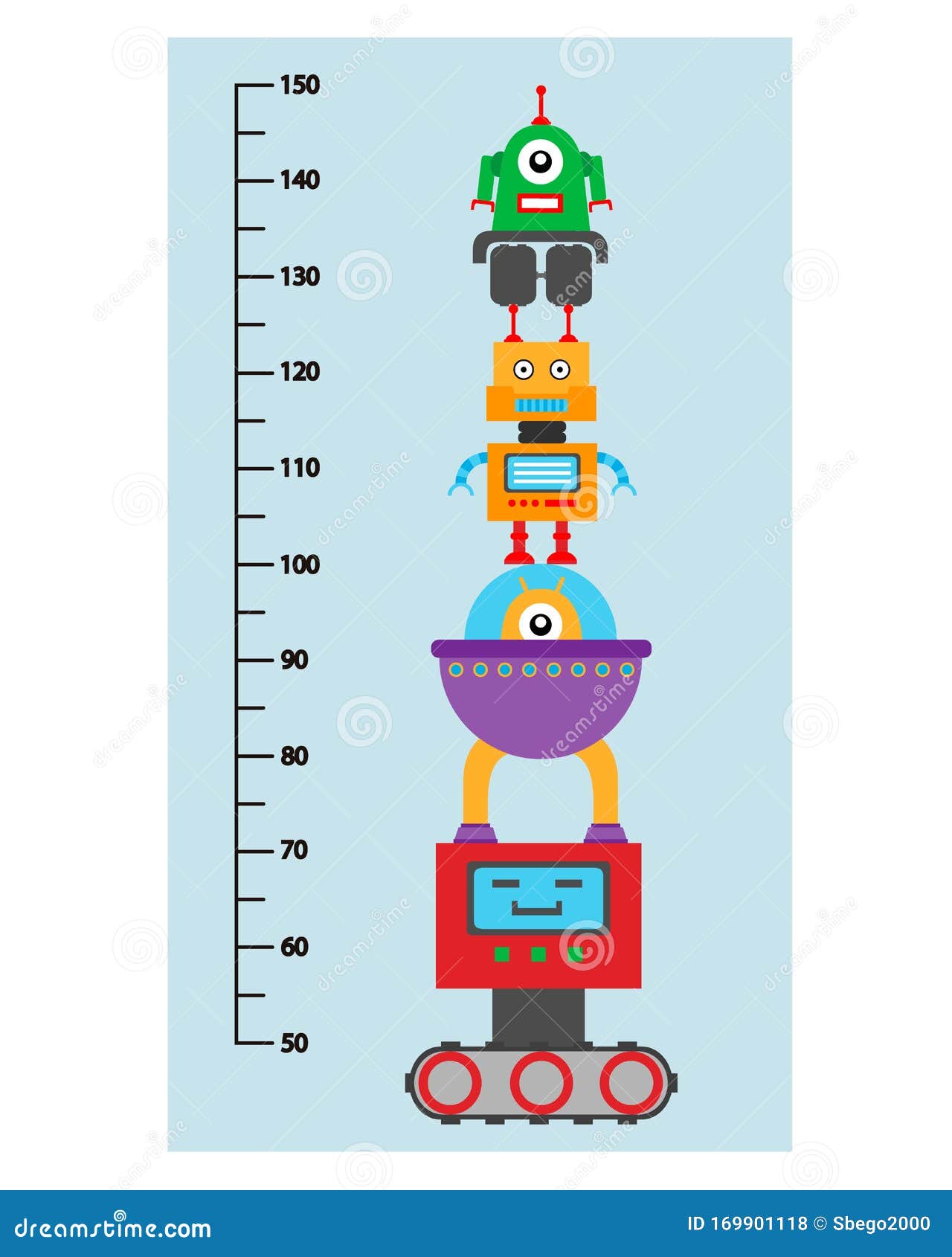 Funny Robots Cartoon With Rocket And Planets | CartoonDealer.com #245233541