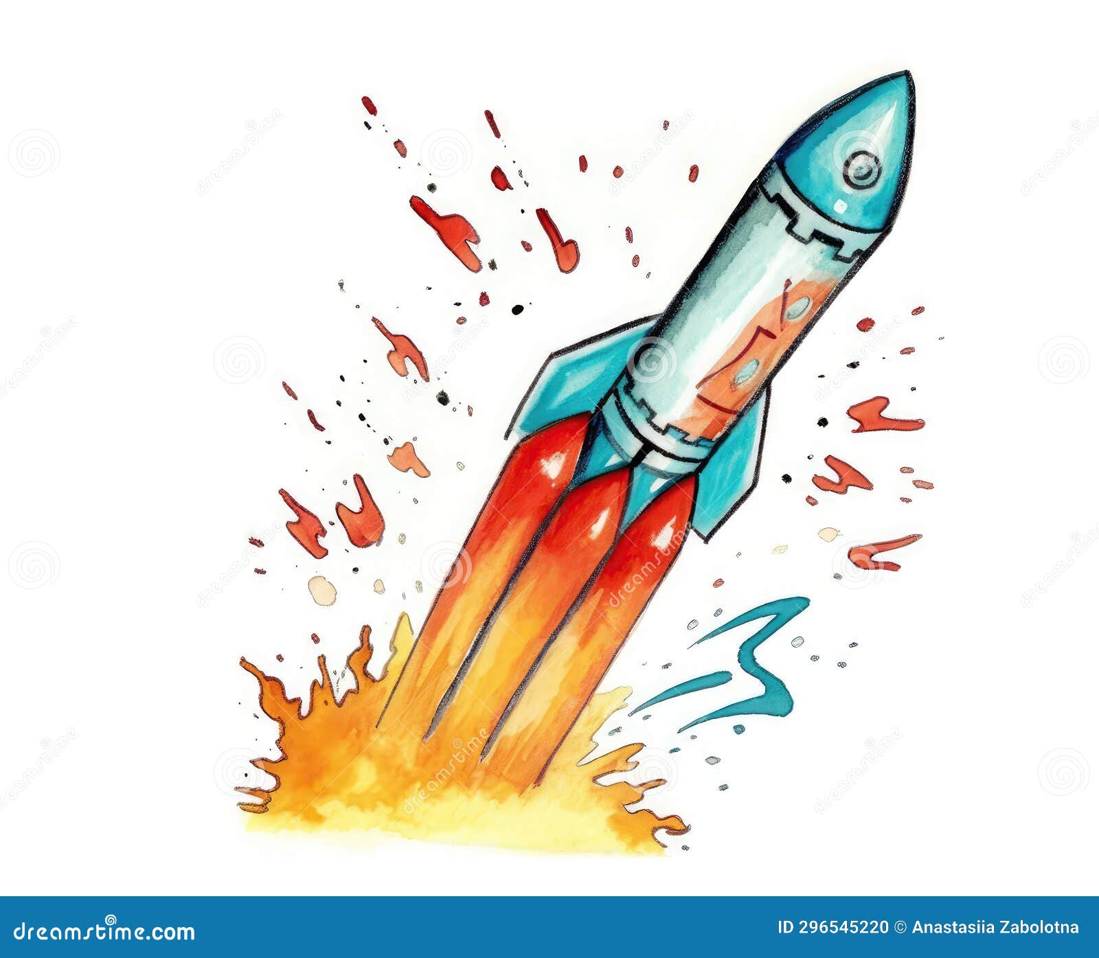 Funny Rocket Art on a White Background. Generative AI Stock ...