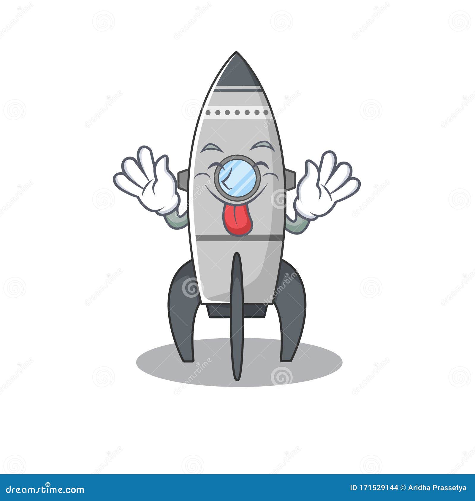 Funny Rocket Mascot Design with Tongue Out Stock Vector - Illustration ...