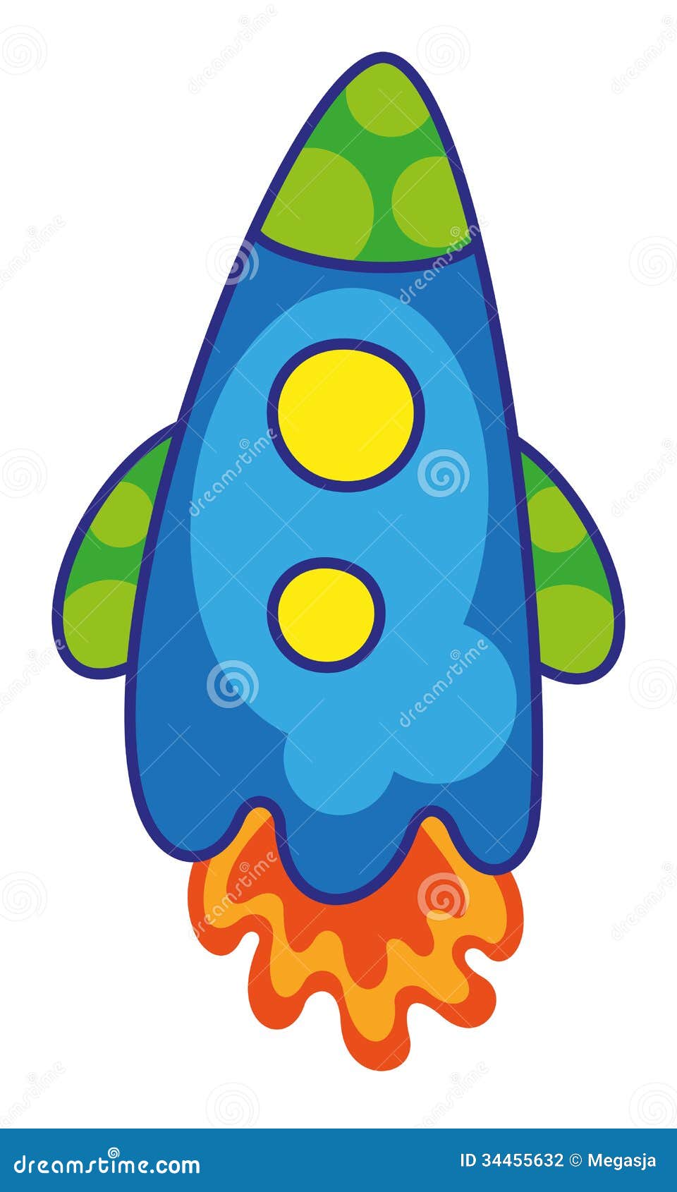 Funny rocket stock vector. Illustration of fire, discover - 34455632